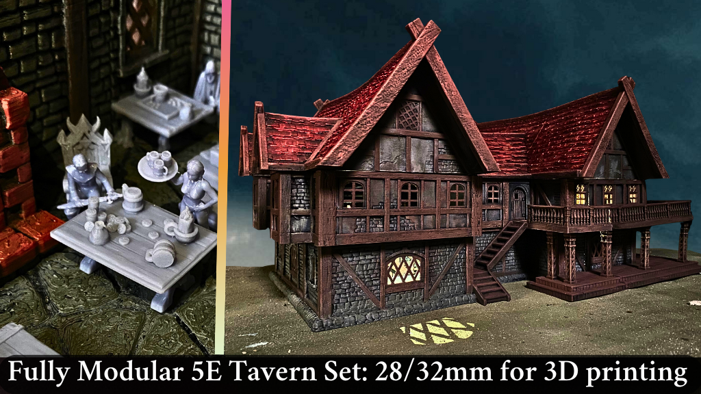 Modular Fantasy Town: Tavern - 3D Printable STL Files #2 Campaign ...