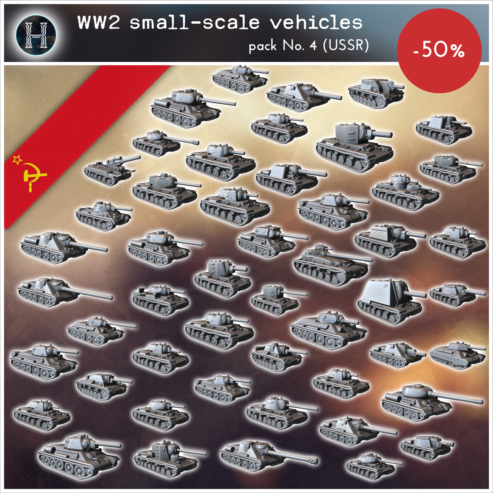 Exclusive WW2 small-scale vehicles pack No. 4 (Soviet tanks) - Soviet ...