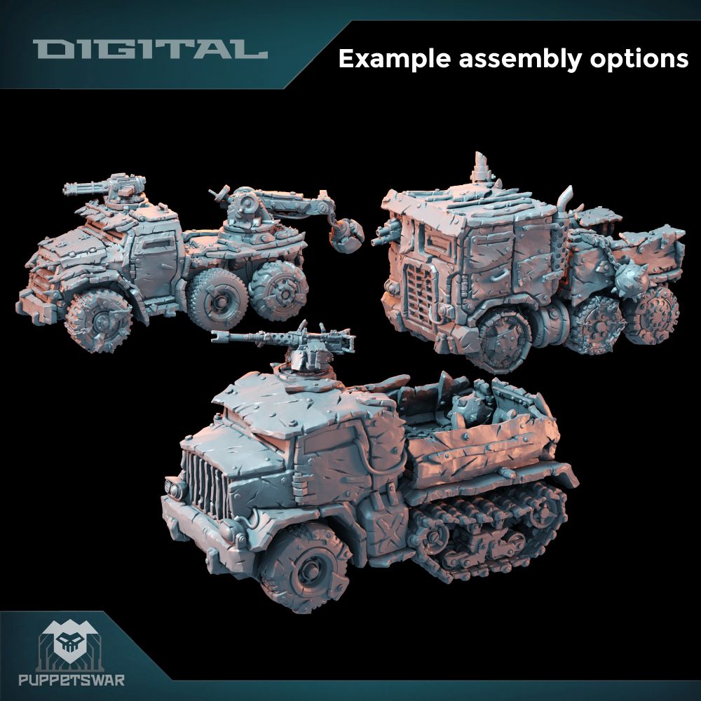 Exclusive Orc War Trucks Bundle STL Product Bundle by Puppetswar Miniatures