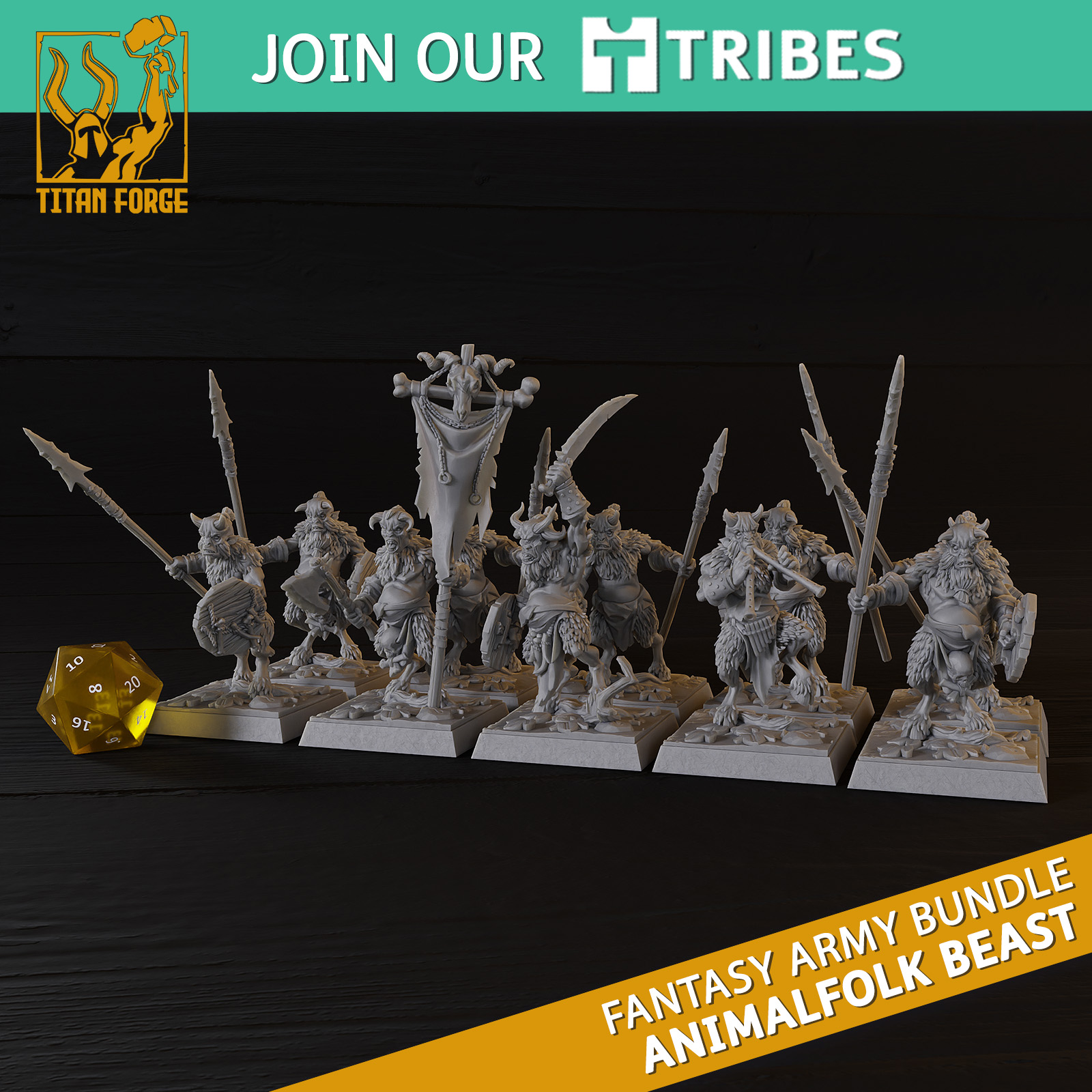 Exclusive Titan Forge Miniatures - Animalfolk Beast Bundle STL Product Bundle by Titan Forge ...