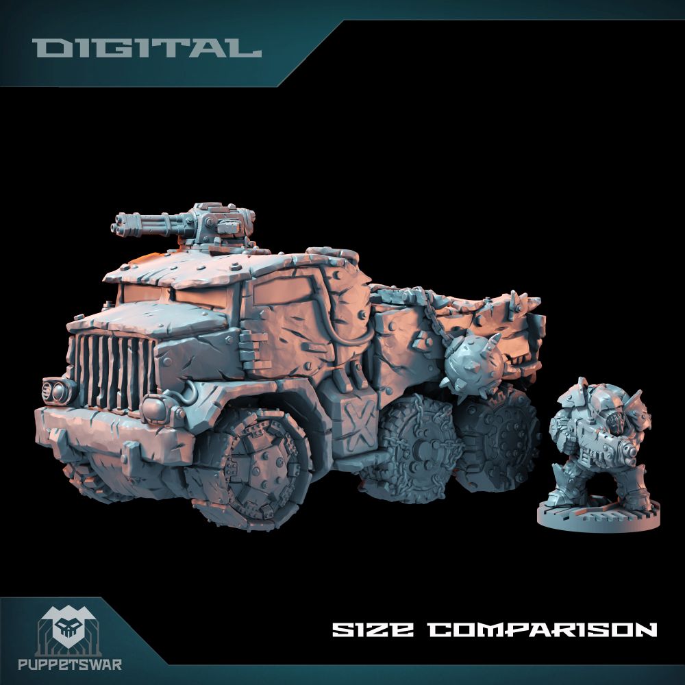 Exclusive Orc War Trucks Bundle STL Product Bundle by Puppetswar Miniatures