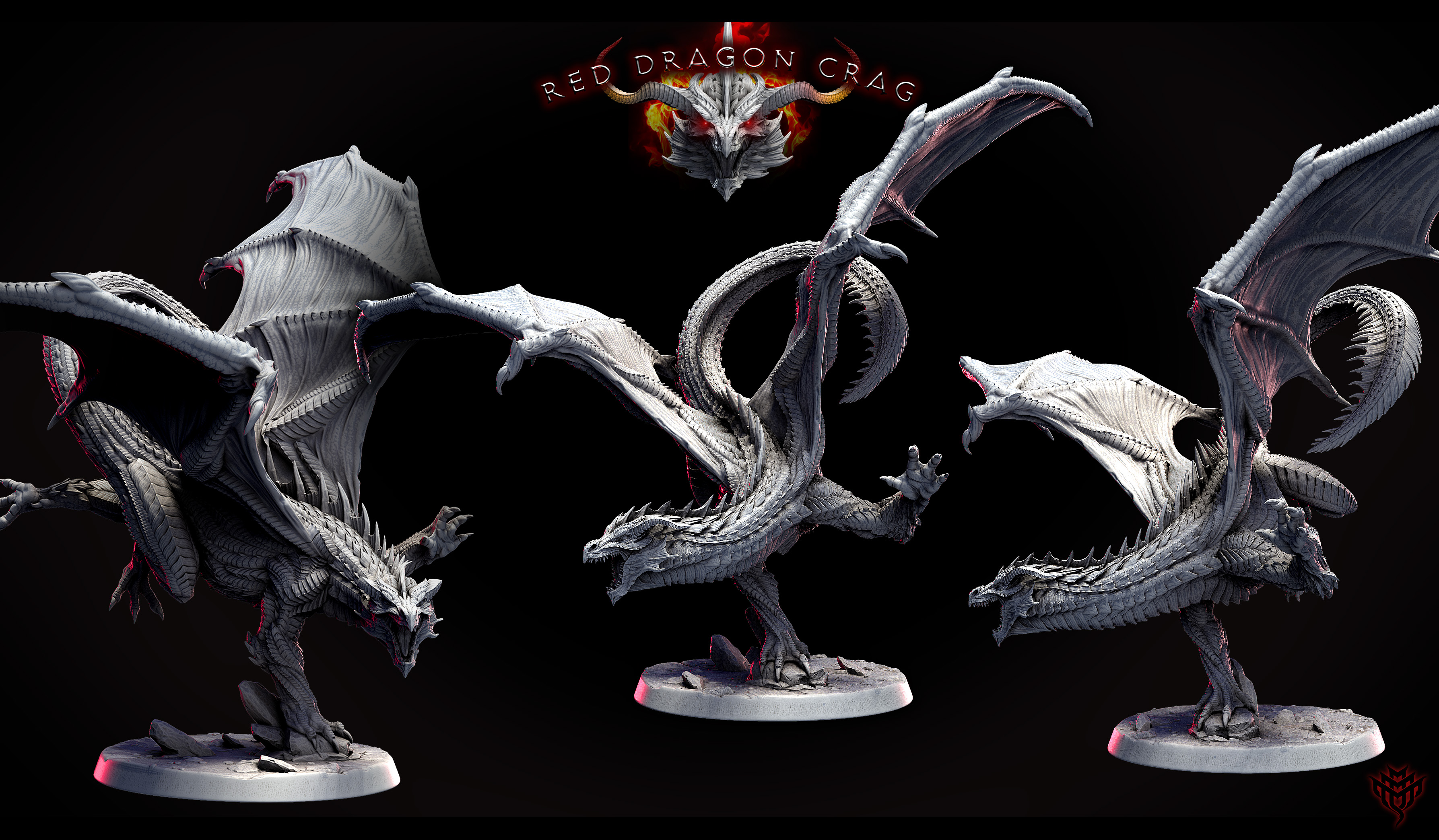 Exclusive RED DRAGON (Young, Adolescent, Adult, Elder) (7 poses) STL ...