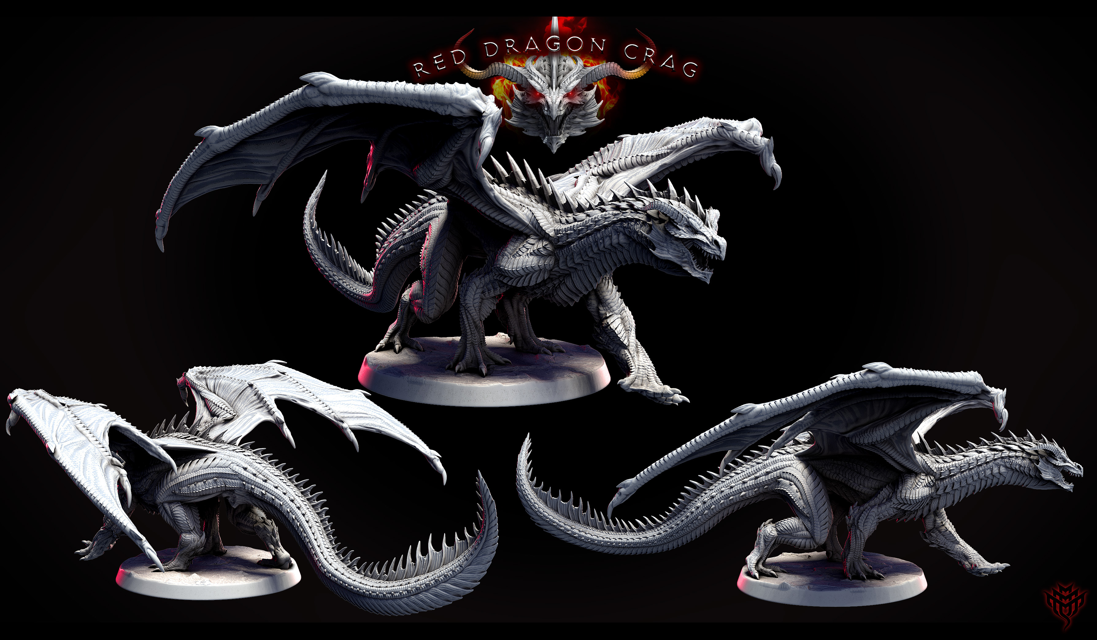 Exclusive RED DRAGON (Young, Adolescent, Adult, Elder) (7 poses) STL ...