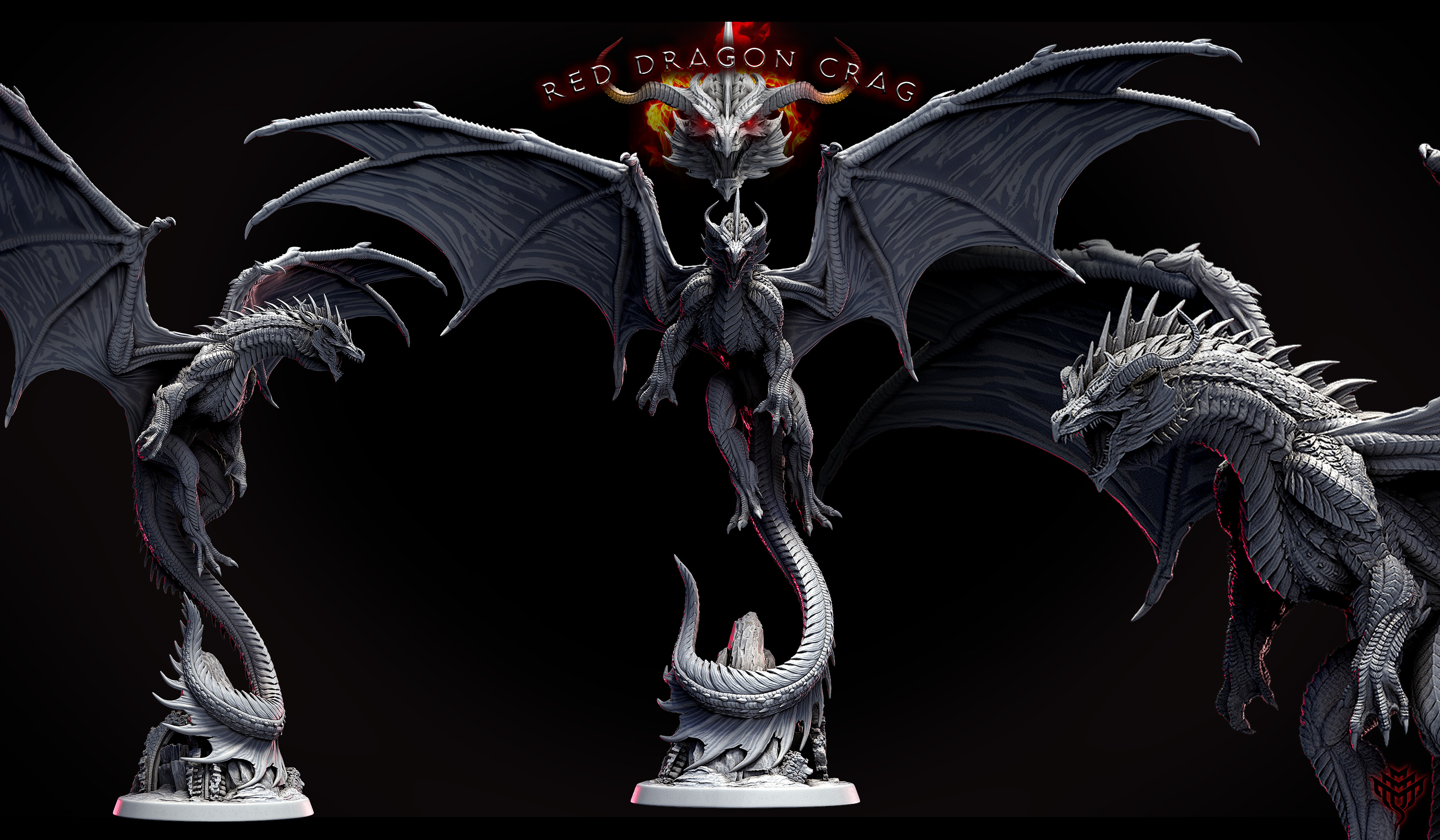 Exclusive RED DRAGON (Young, Adolescent, Adult, Elder) (7 poses) STL ...