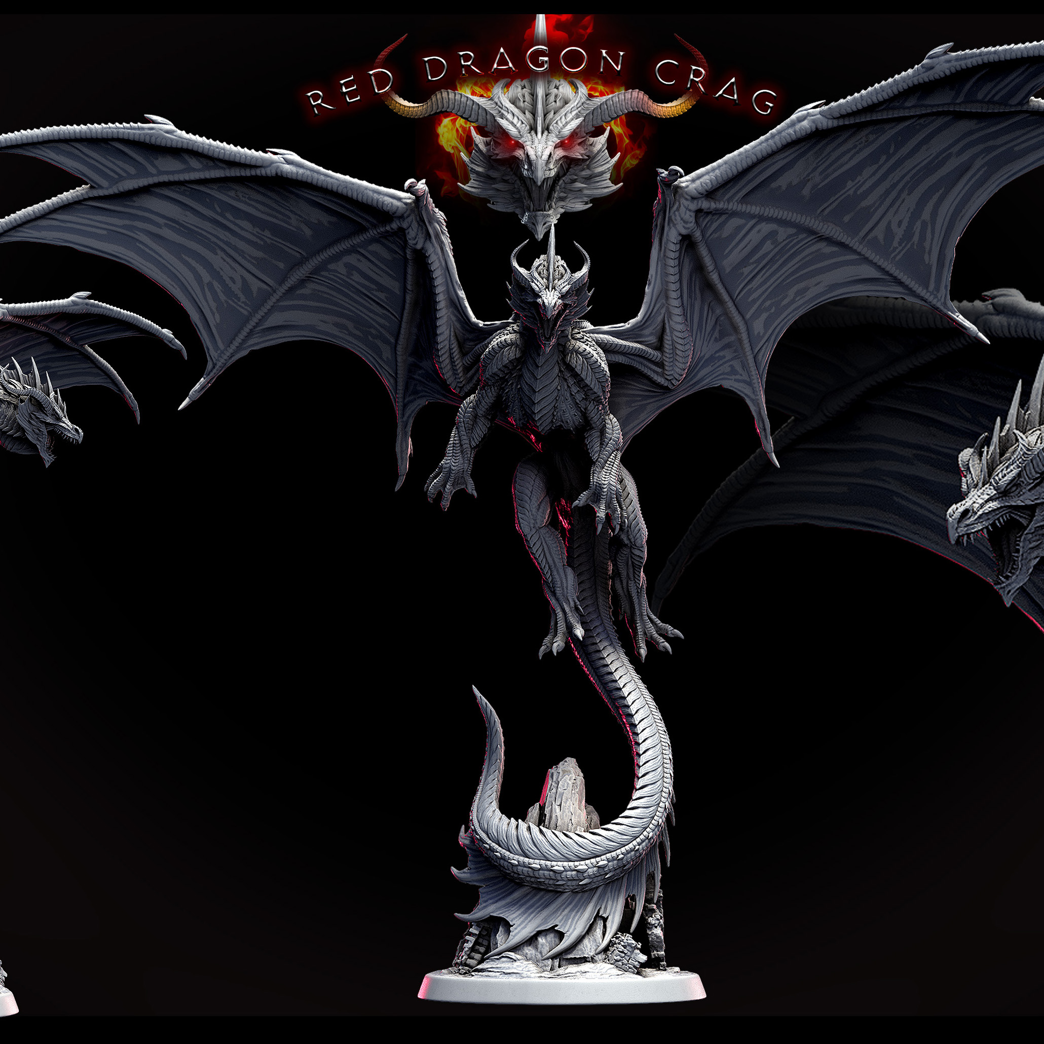 Exclusive RED DRAGON (Young, Adolescent, Adult, Elder) (7 poses) STL ...