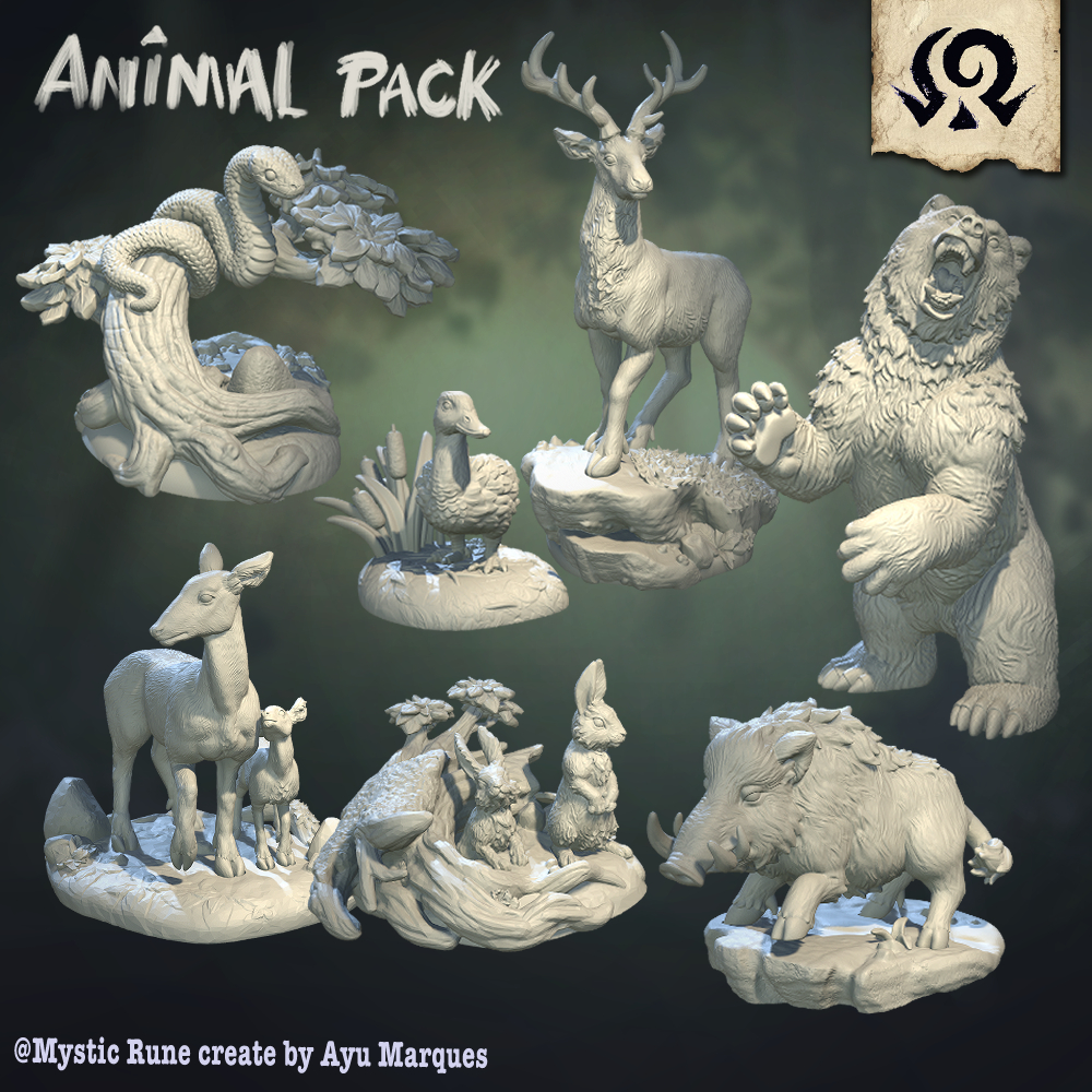 Exclusive Animal Pack STL Product Bundle by Mystic Rune