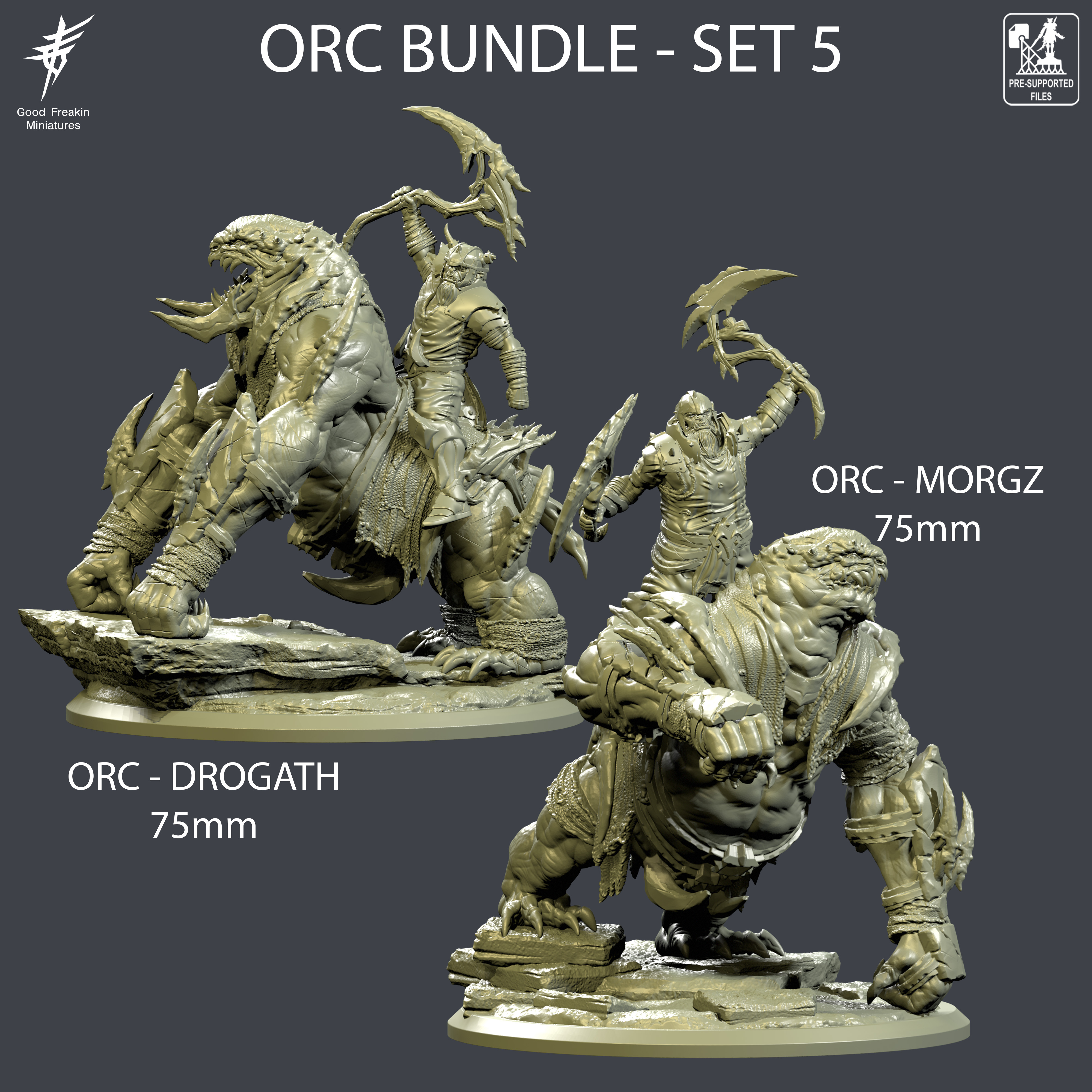 Exclusive ORC BUNDLE - SET 5 STL Product Bundle by Good Freakin Miniatures