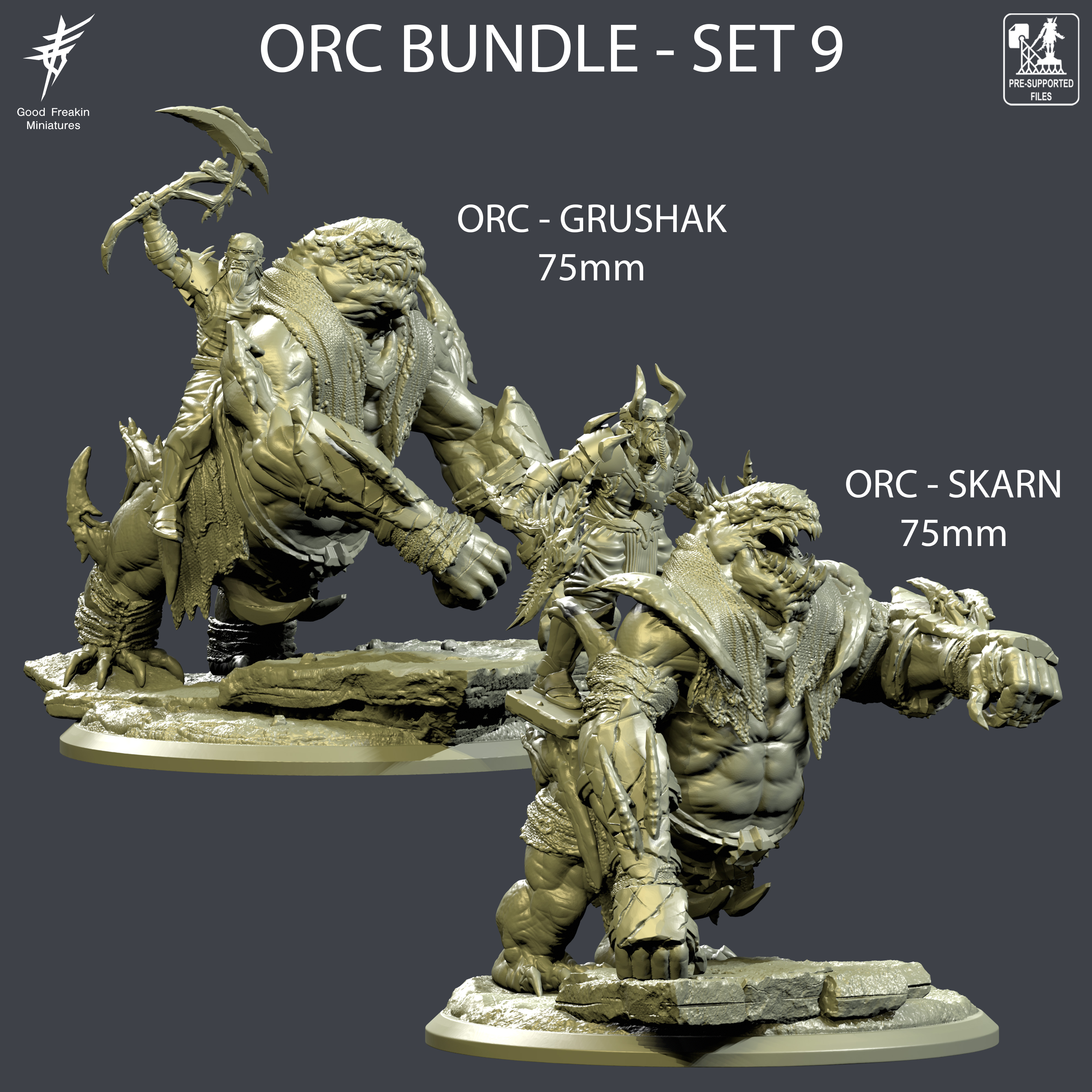 Exclusive ORC BUNDLE - SET 9 STL Product Bundle by Good Freakin Miniatures