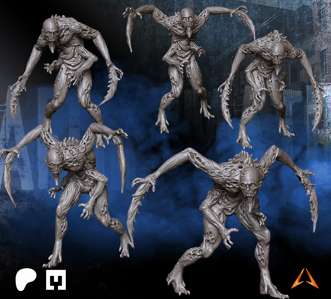 Exclusive necromorphs exploder,leaper,slasher + poses extra STL Product ...