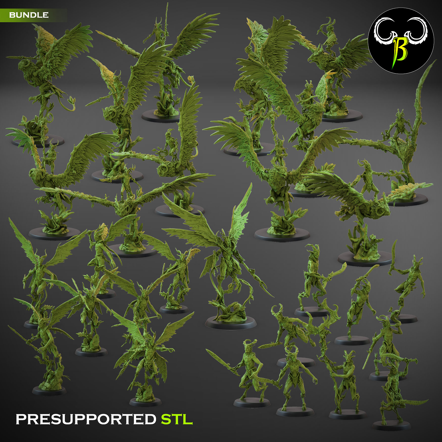 Exclusive Grove Guardians Wild Warriors ( Bundle) STL Product Bundle by ClayBeastCreation