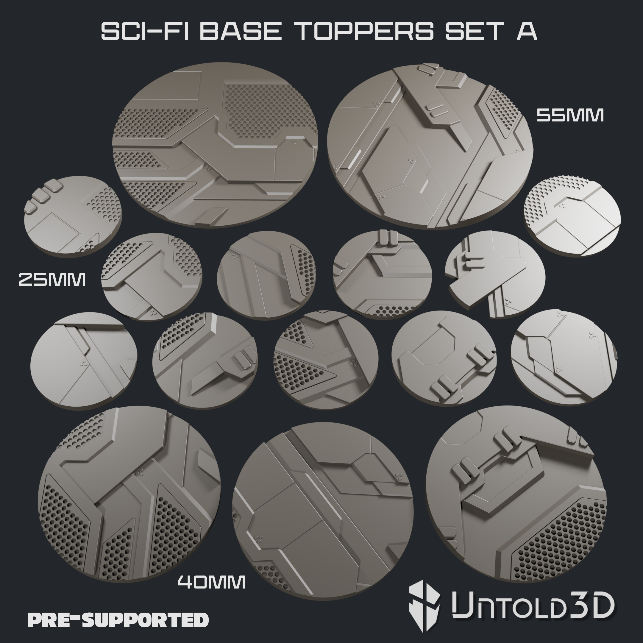 Exclusive Scifi Base Toppers - Combo Set A STL Product Bundle by Untold3D