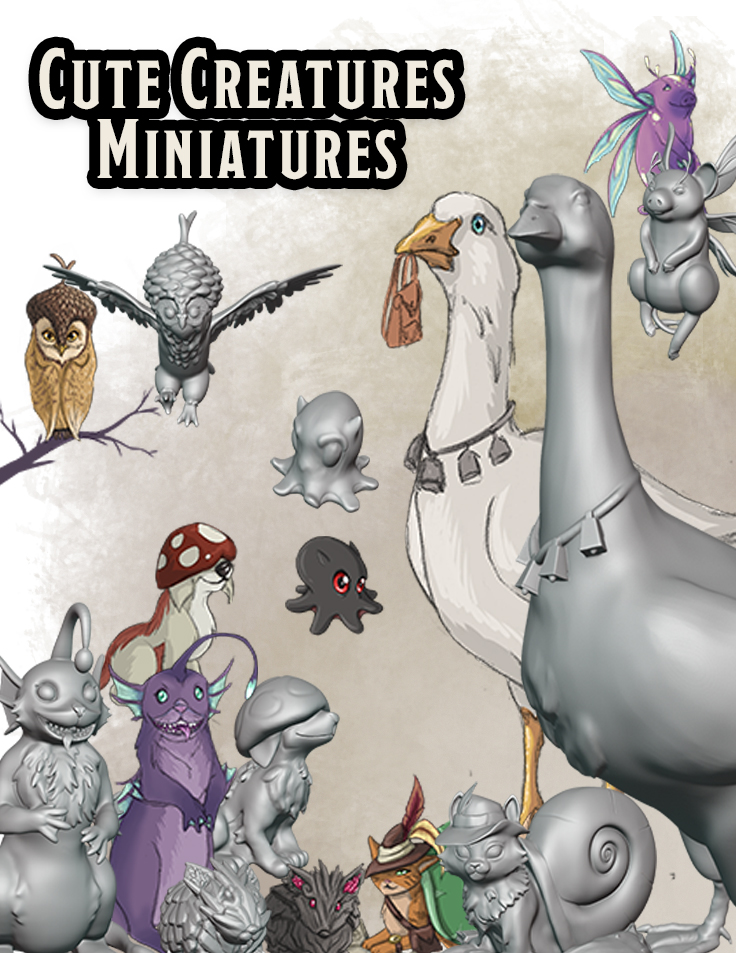 Exclusive Cute Creatures Miniatures STL Product Bundle by Catilus