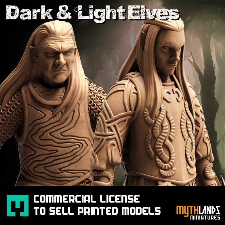 Exclusive DARK & LIGHT ELVES COMMERCIAL LICENSE STL Product Bundle by ...