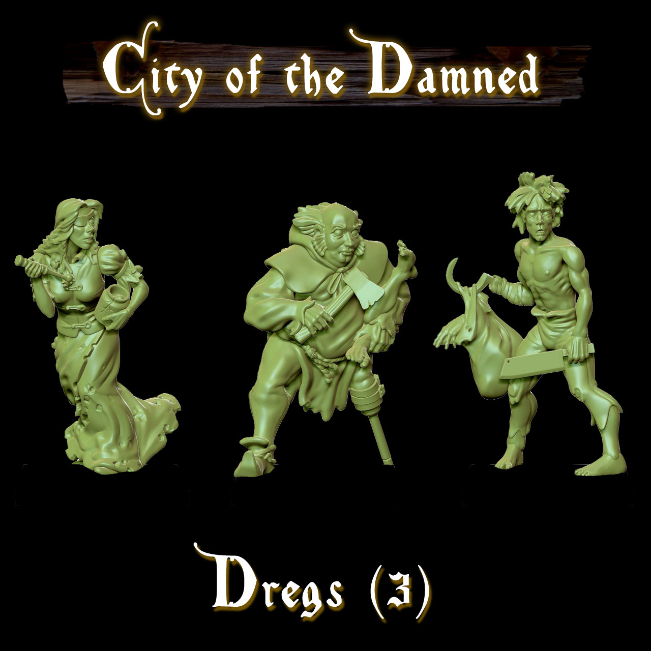 Exclusive City of the Damned Dregs 3 Pack STL Product Bundle by NJLsculpts