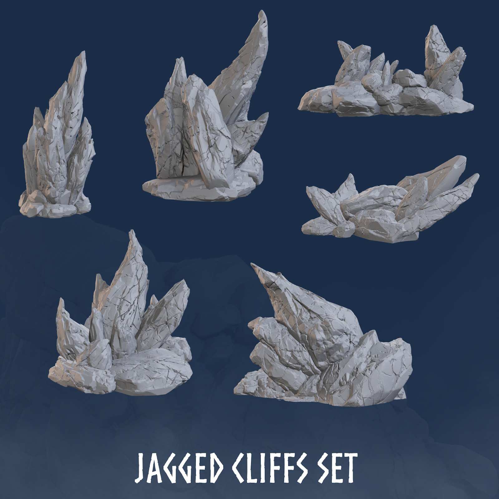 Exclusive Mountain Terrain Miniature Bundle 25 Models | Lava Rocks ...