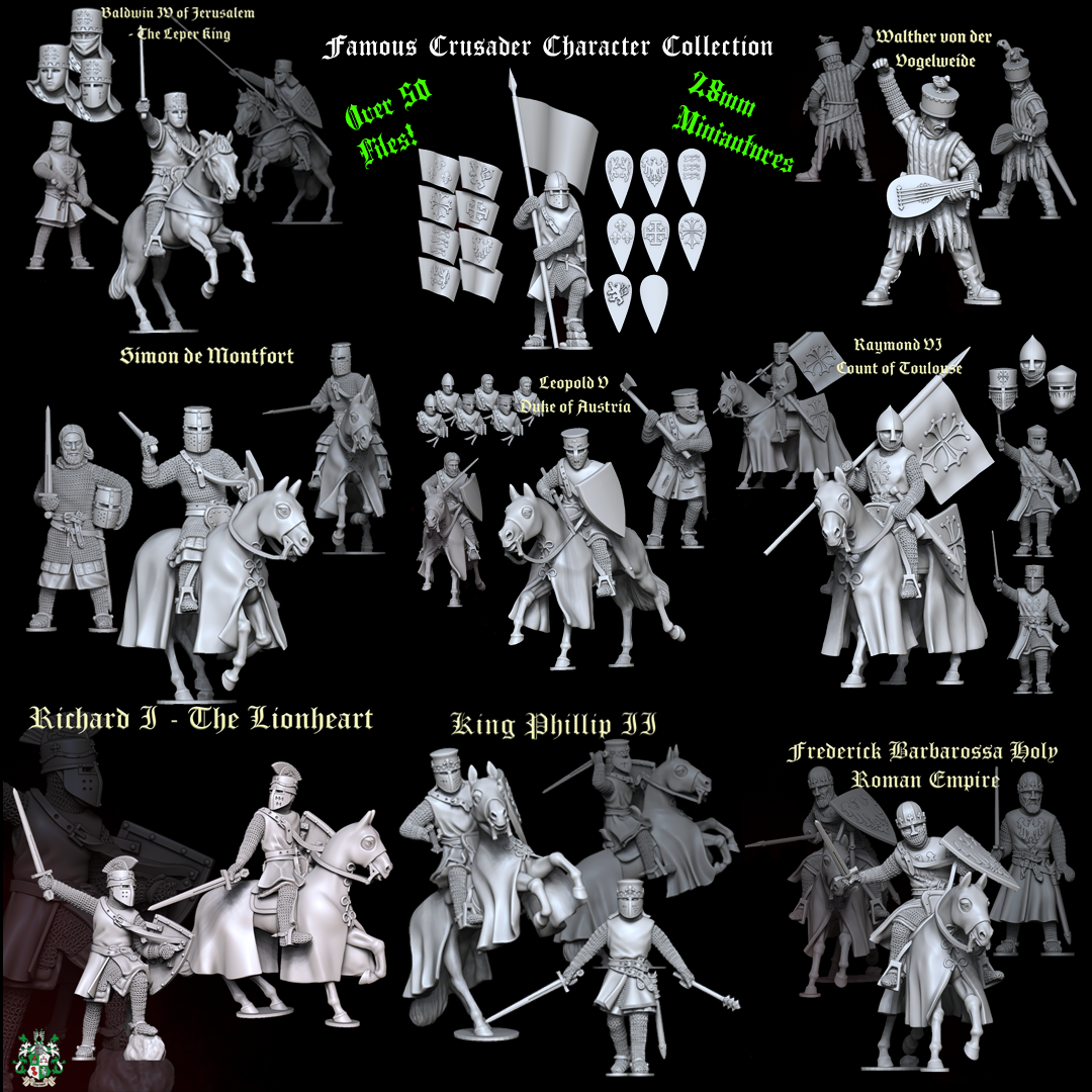 Exclusive Famous Crusader Character Collection STL Product Bundle by ...