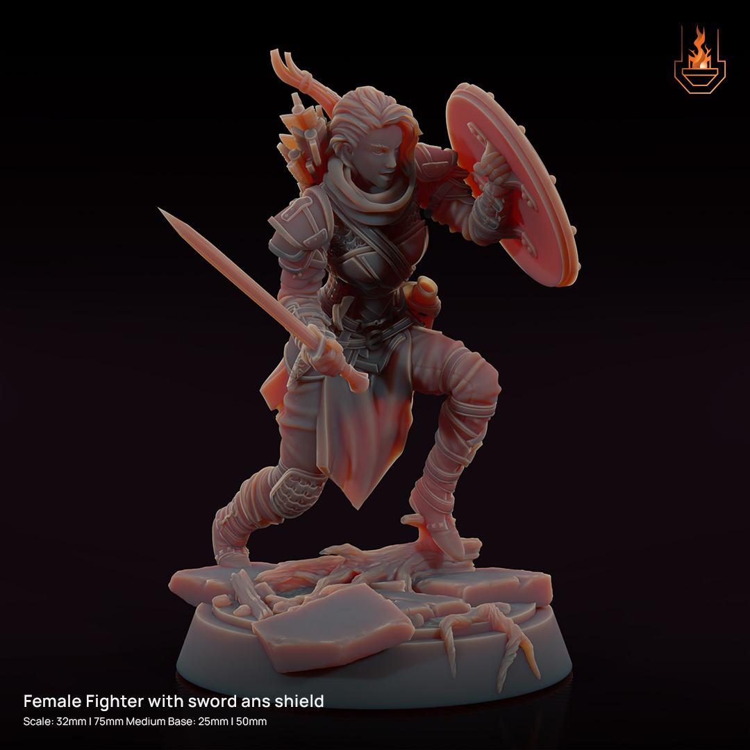 Exclusive Human Female Fighter Bundle STL Product Bundle by Magnetic ...