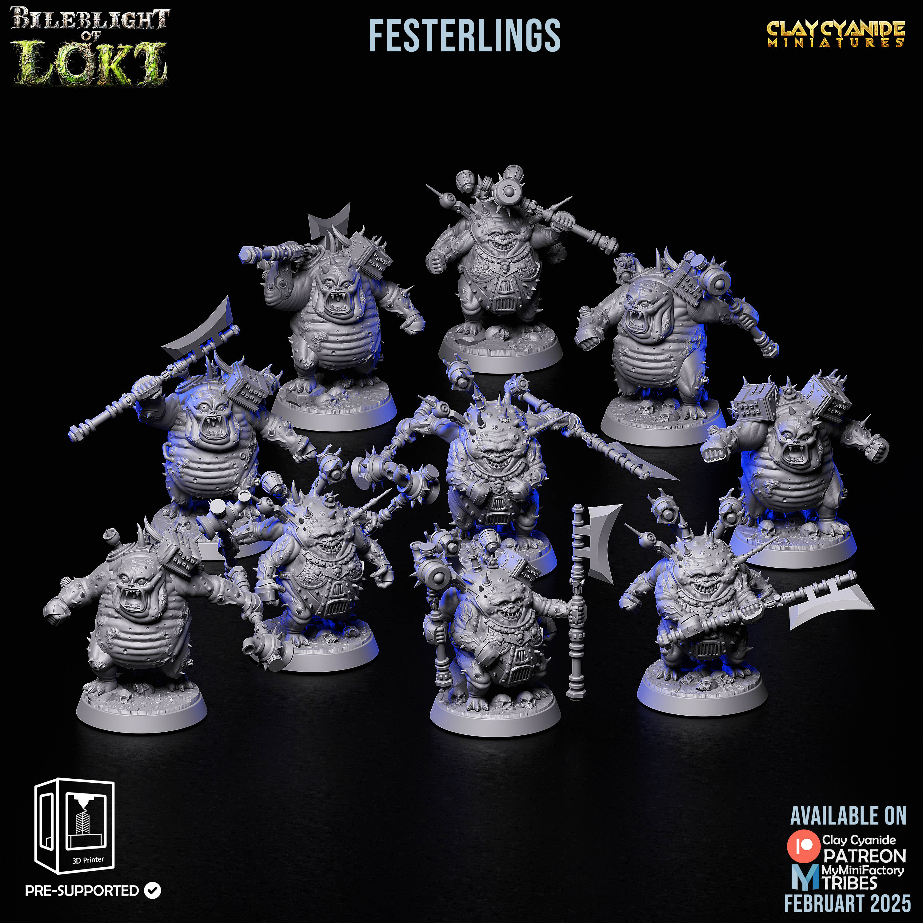 Exclusive Blight Festerlings STL Product Bundle by Clay Cyanide Miniatures