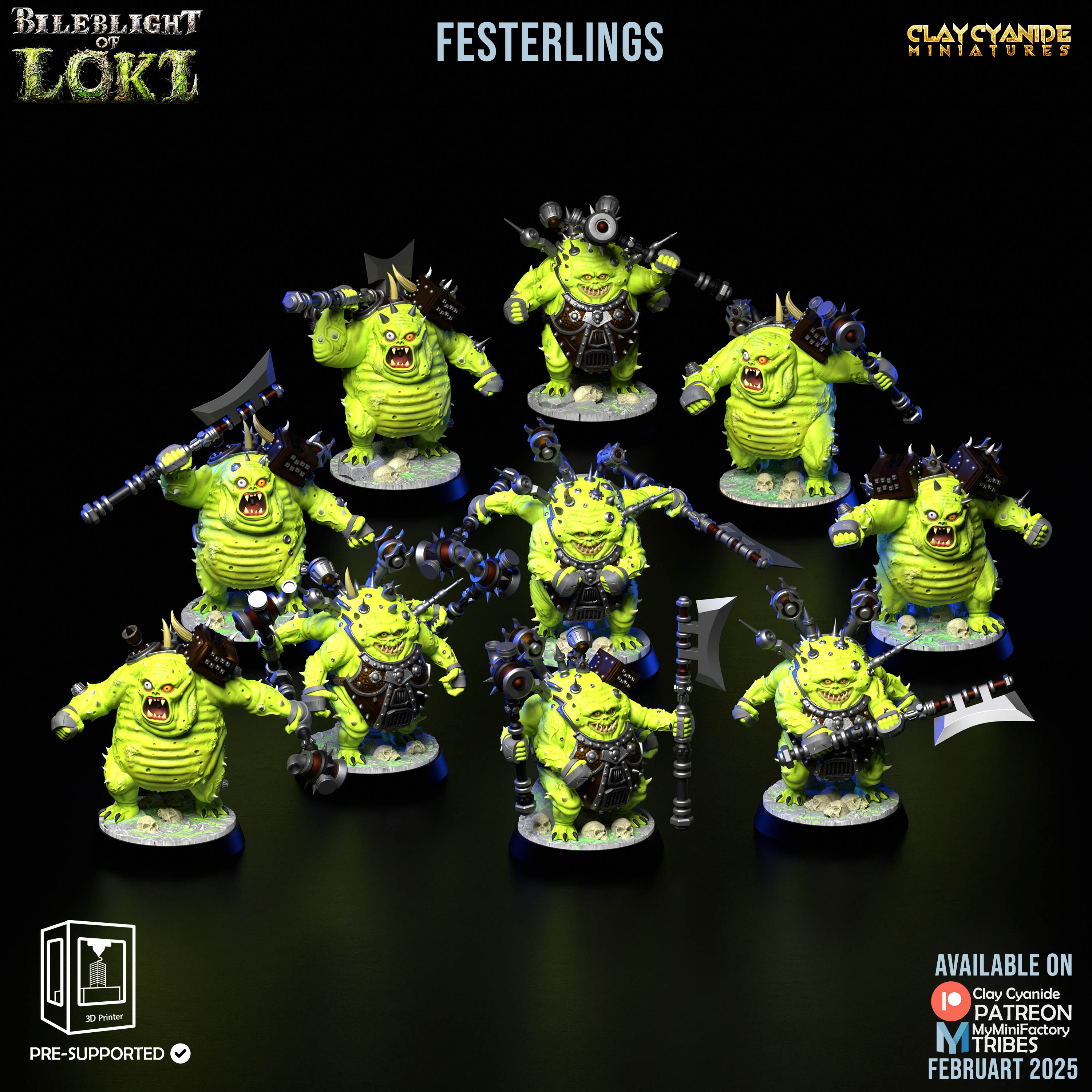 Exclusive Blight Festerlings STL Product Bundle by Clay Cyanide Miniatures