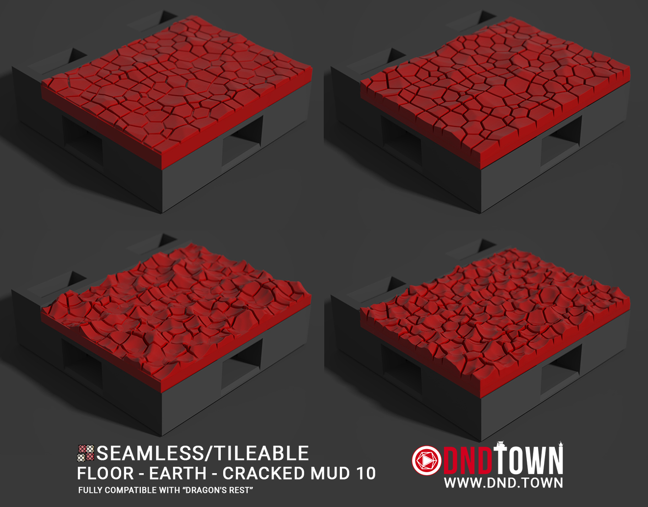 Exclusive VARIETY: Floor - Cracked Mud 10 (EDGE SET) STL Product Bundle ...