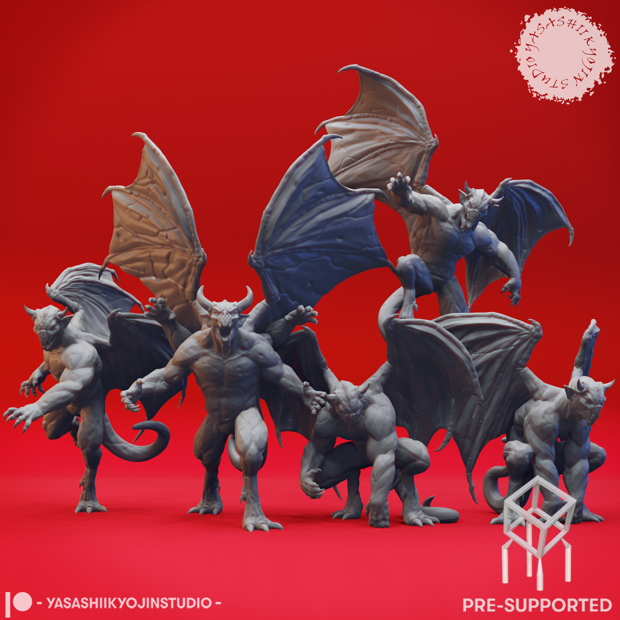 Exclusive Gargoyle Clan - Tabletop Miniatures (Pre-Supported) STL ...