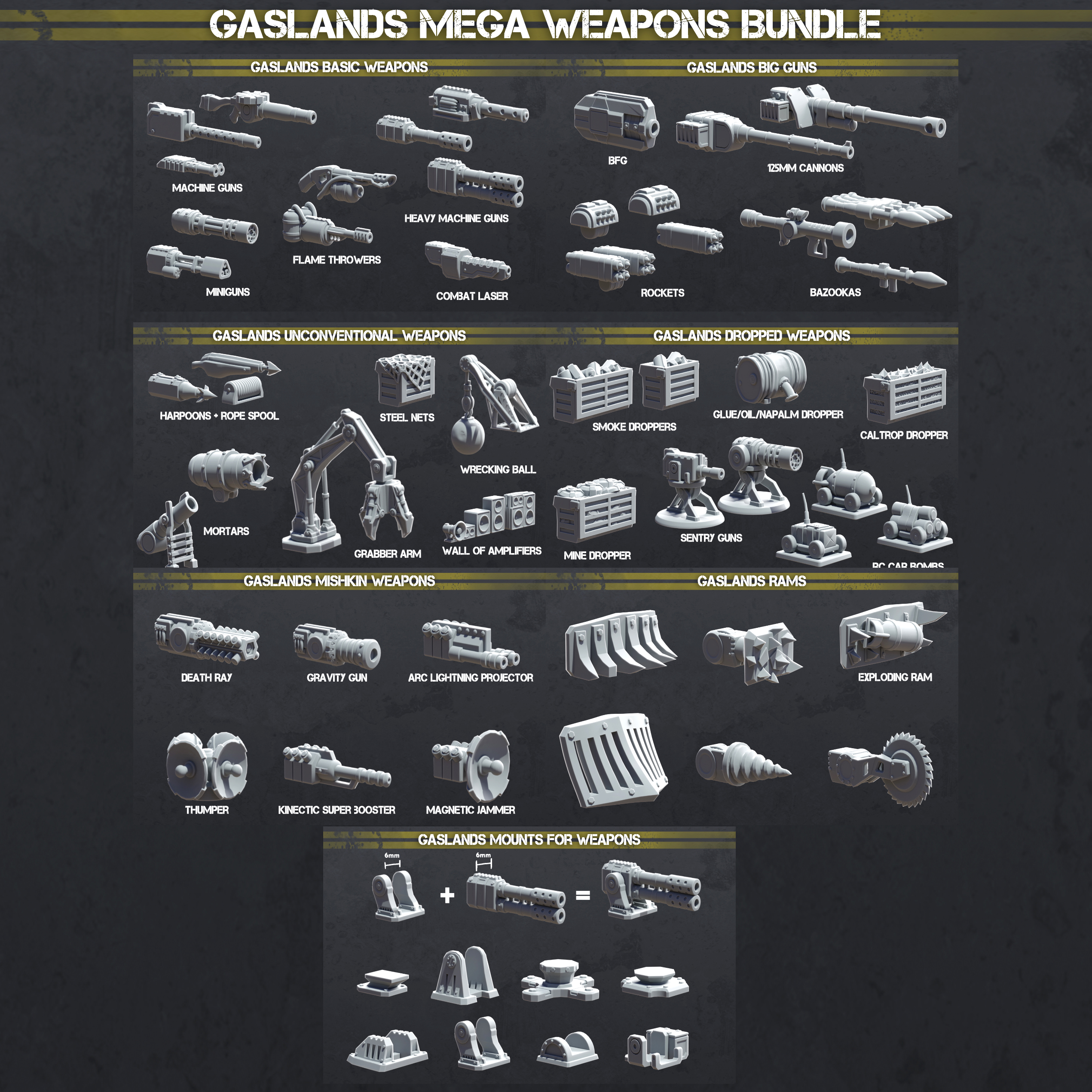Exclusive Gaslands Weapons Complete Megapack- Every weapon from the ...
