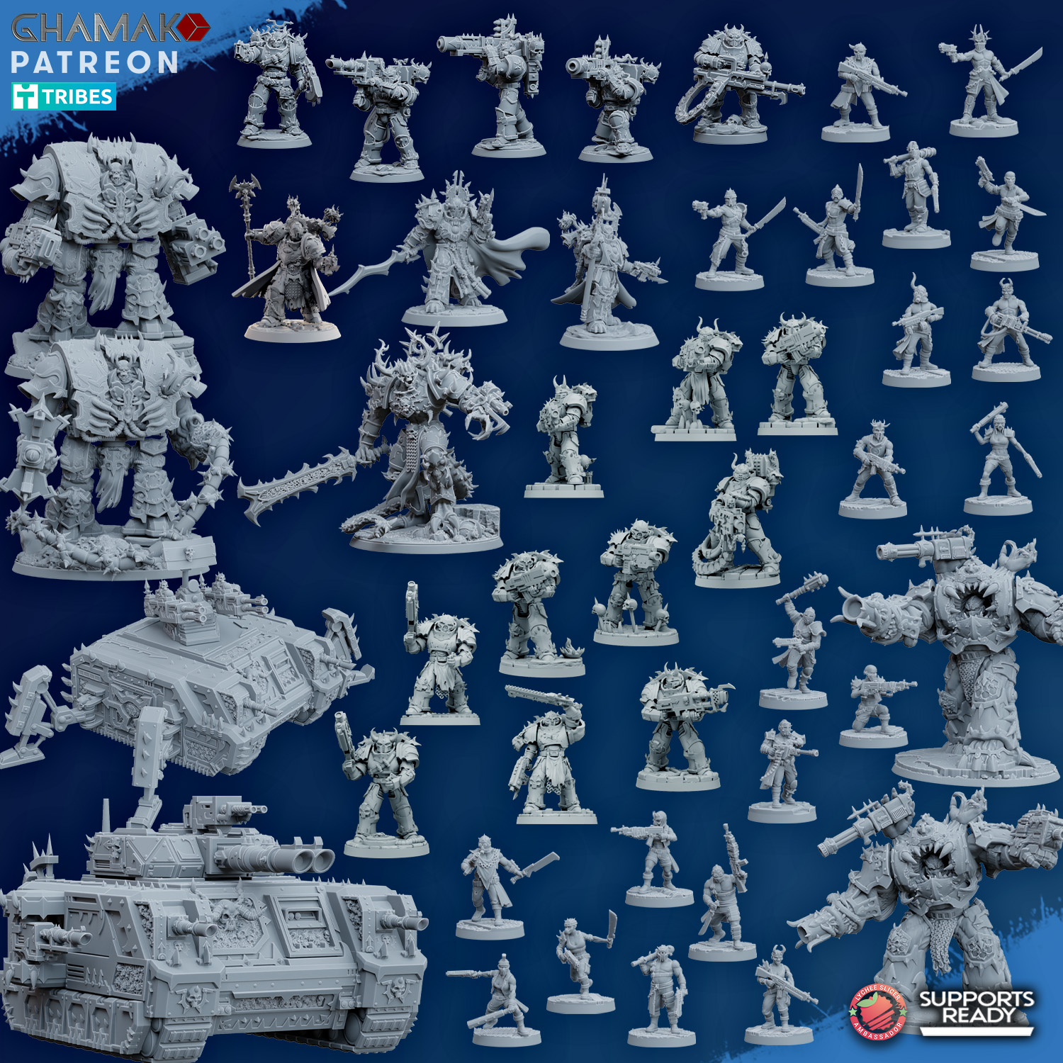 Exclusive Heretic Knights #2 - Infantry Bundle STL Product Bundle by Ghamak