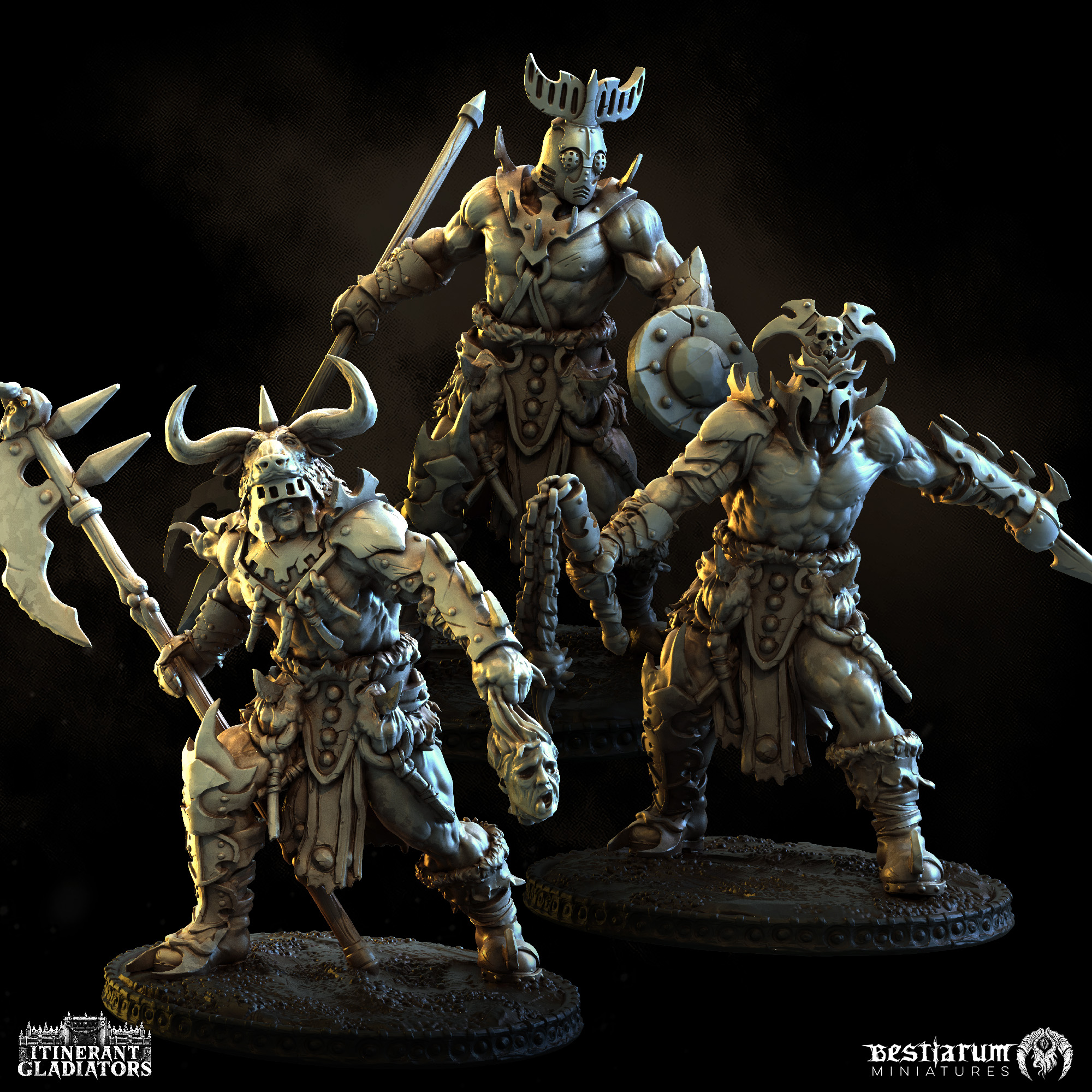 Exclusive Itinerant Gladiators STL Product Bundle by Bestiarum Miniatures