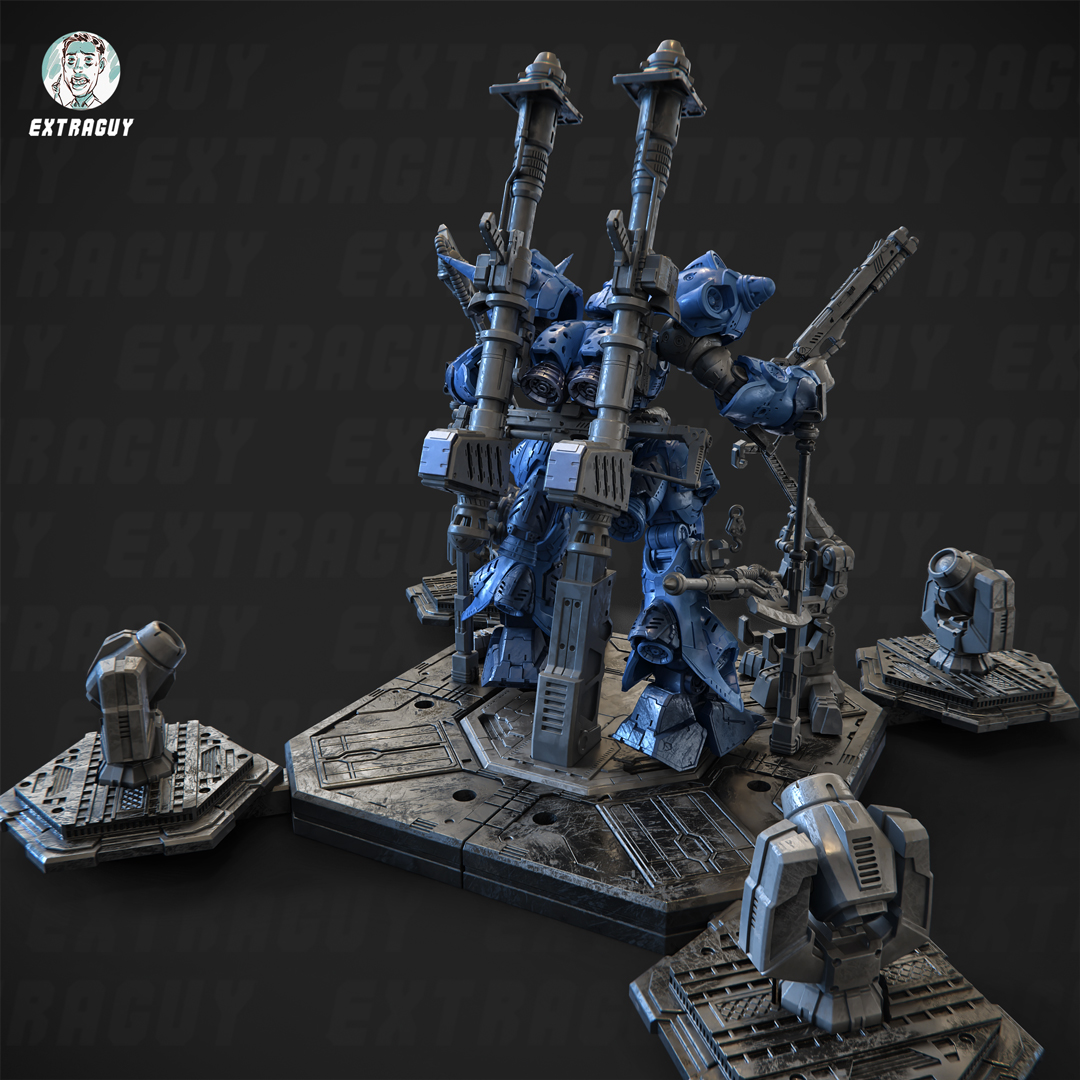 Exclusive MS-08 Campfire Mech Static Plus Base 150mm Set STL Product ...
