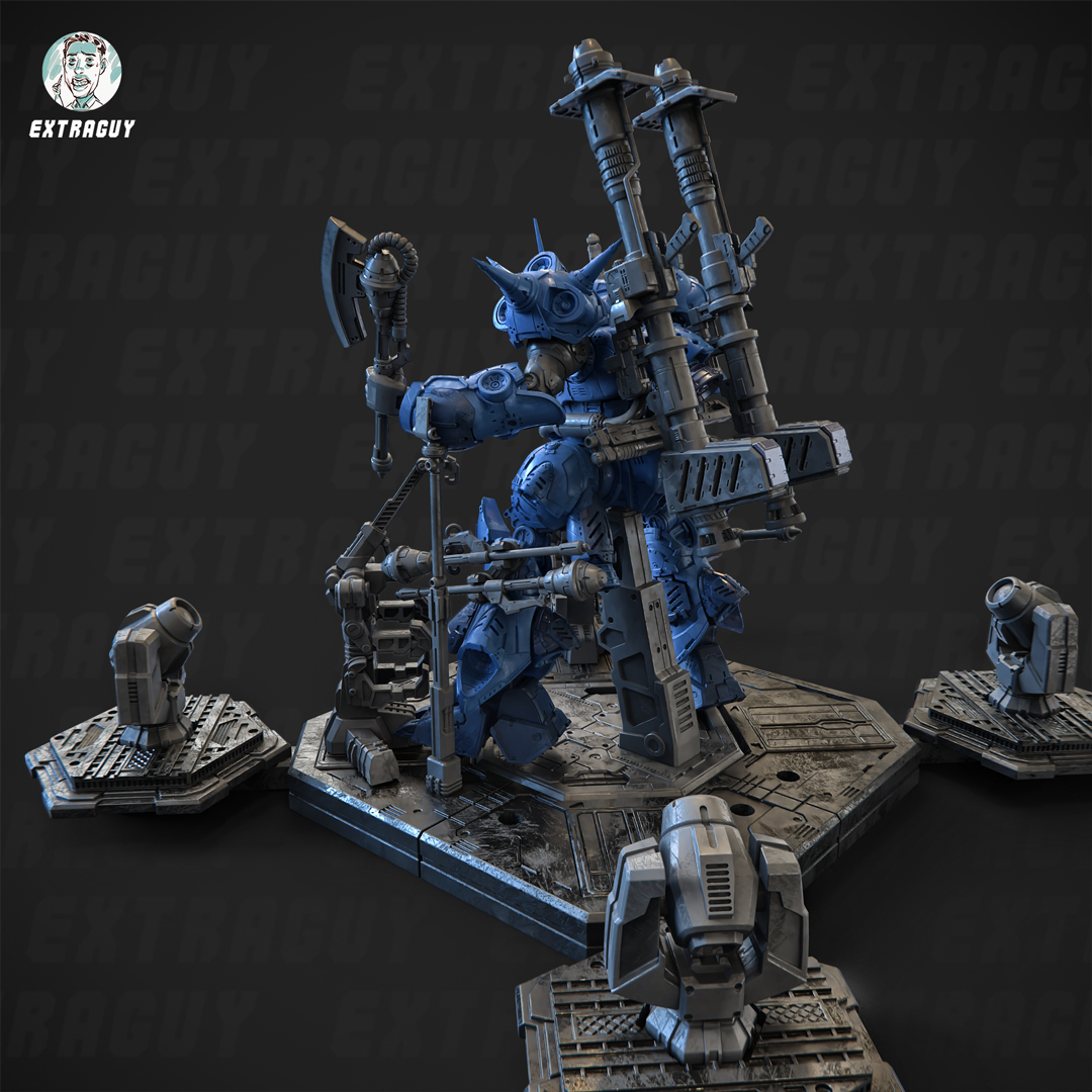 Exclusive MS-08 Campfire Mech Static Plus Base 150mm Set STL Product ...
