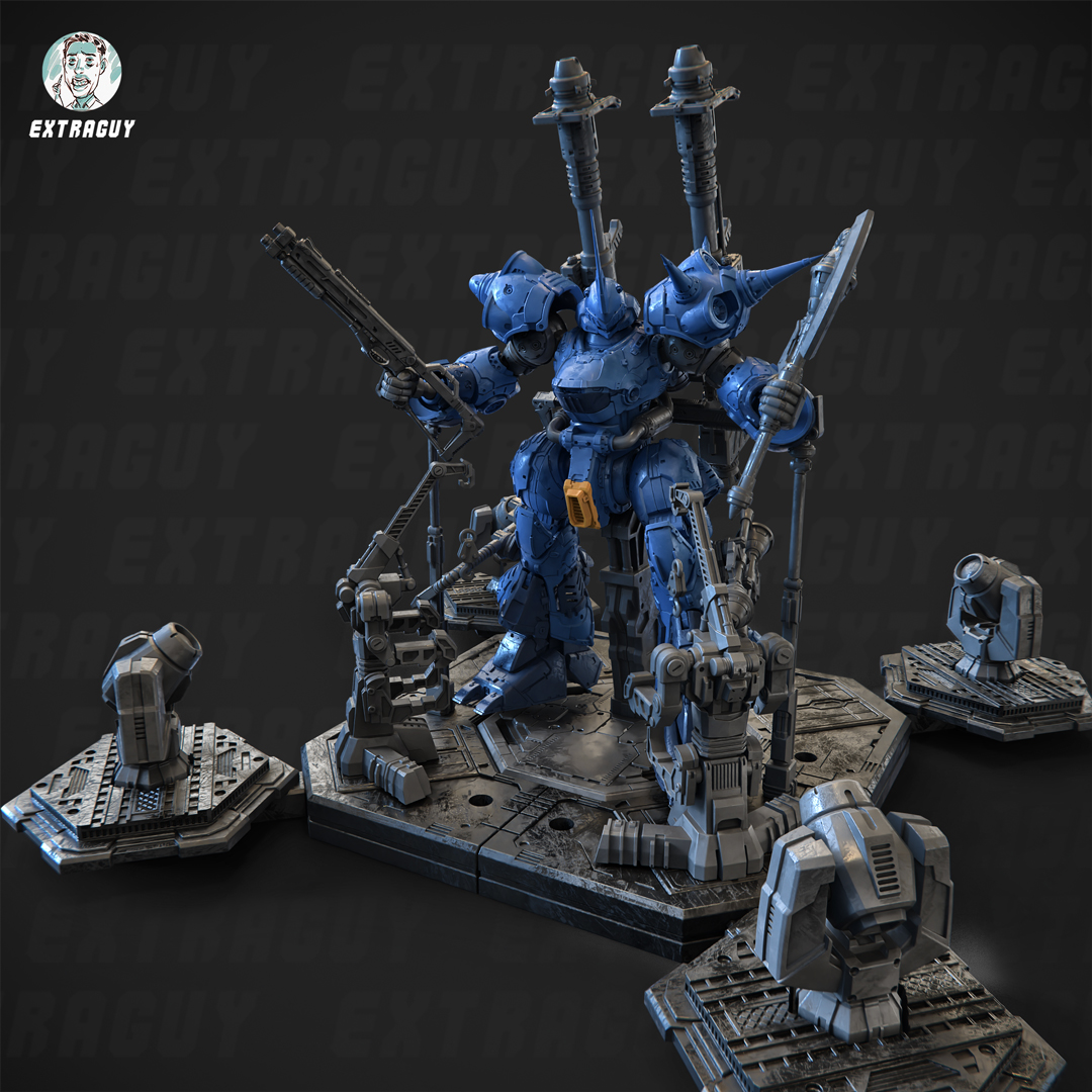 Exclusive MS-08 Campfire Mech Static Plus Base 150mm Set STL Product ...
