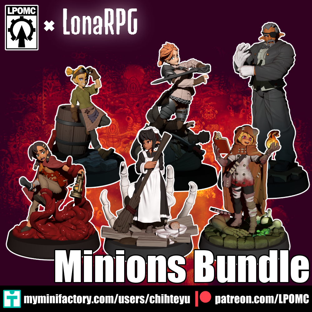 Exclusive LonaRPG Miniatures STL Product Bundle by LPOMC