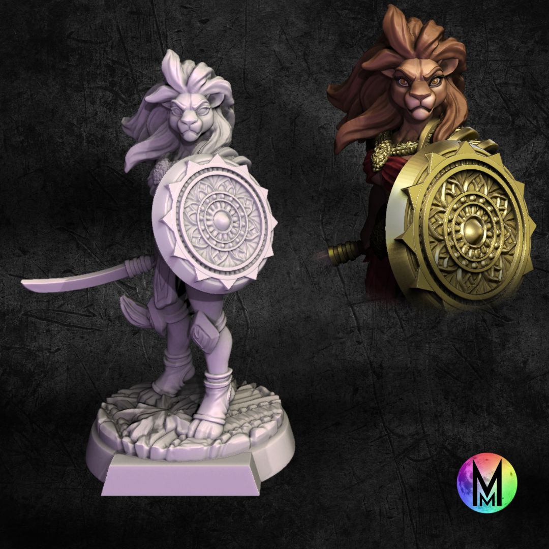Exclusive Tabaxi / Leonin / Lioness Troop - 5 Anthro cat models with ...
