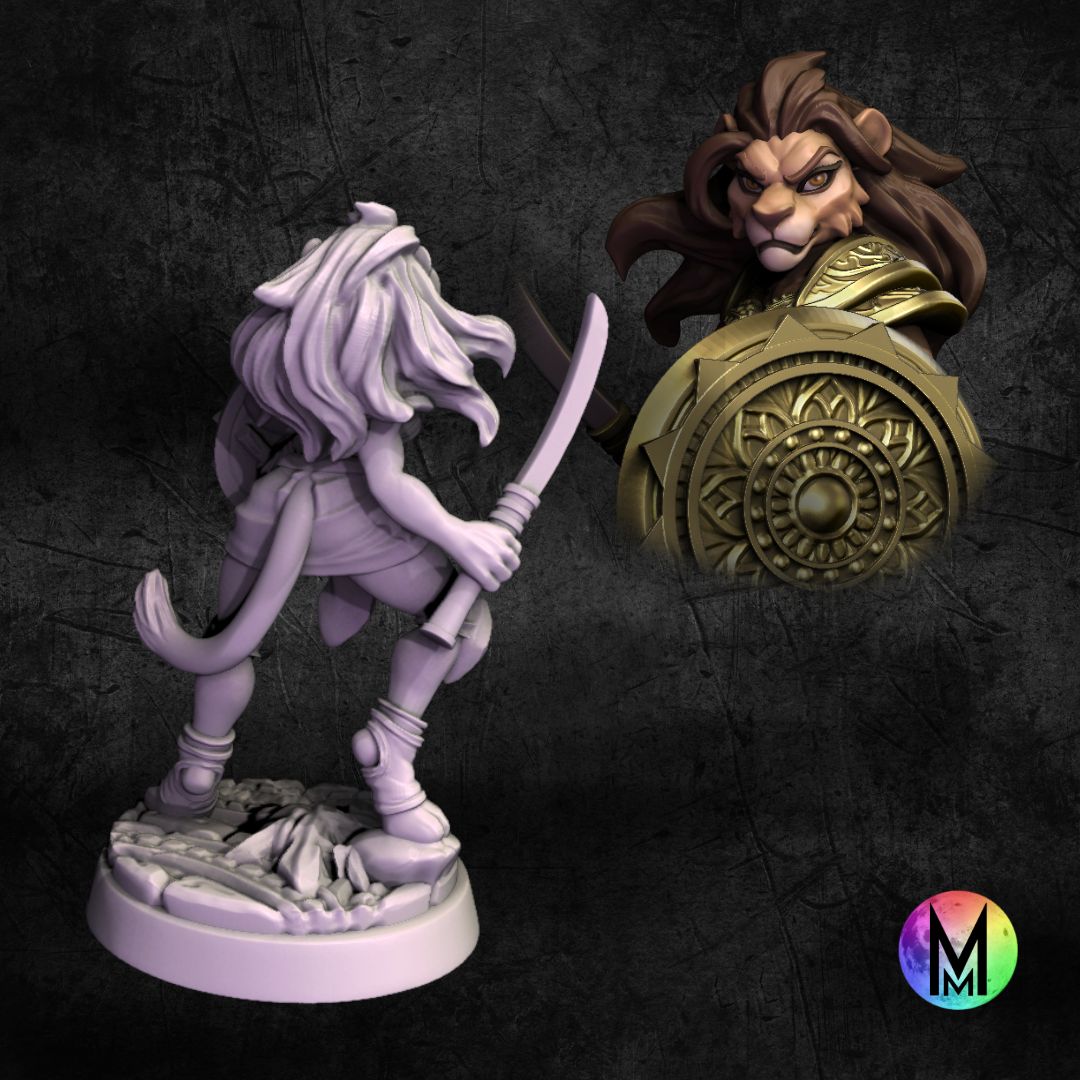 Exclusive Tabaxi / Leonin / Lioness Troop - 5 Anthro cat models with ...