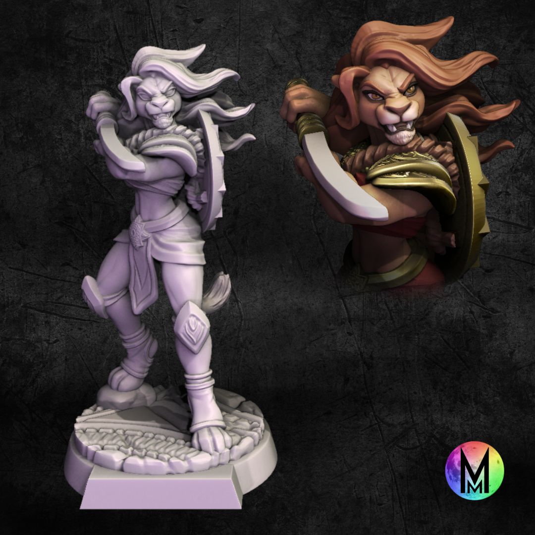 Exclusive Tabaxi / Leonin / Lioness Troop - 5 Anthro cat models with ...