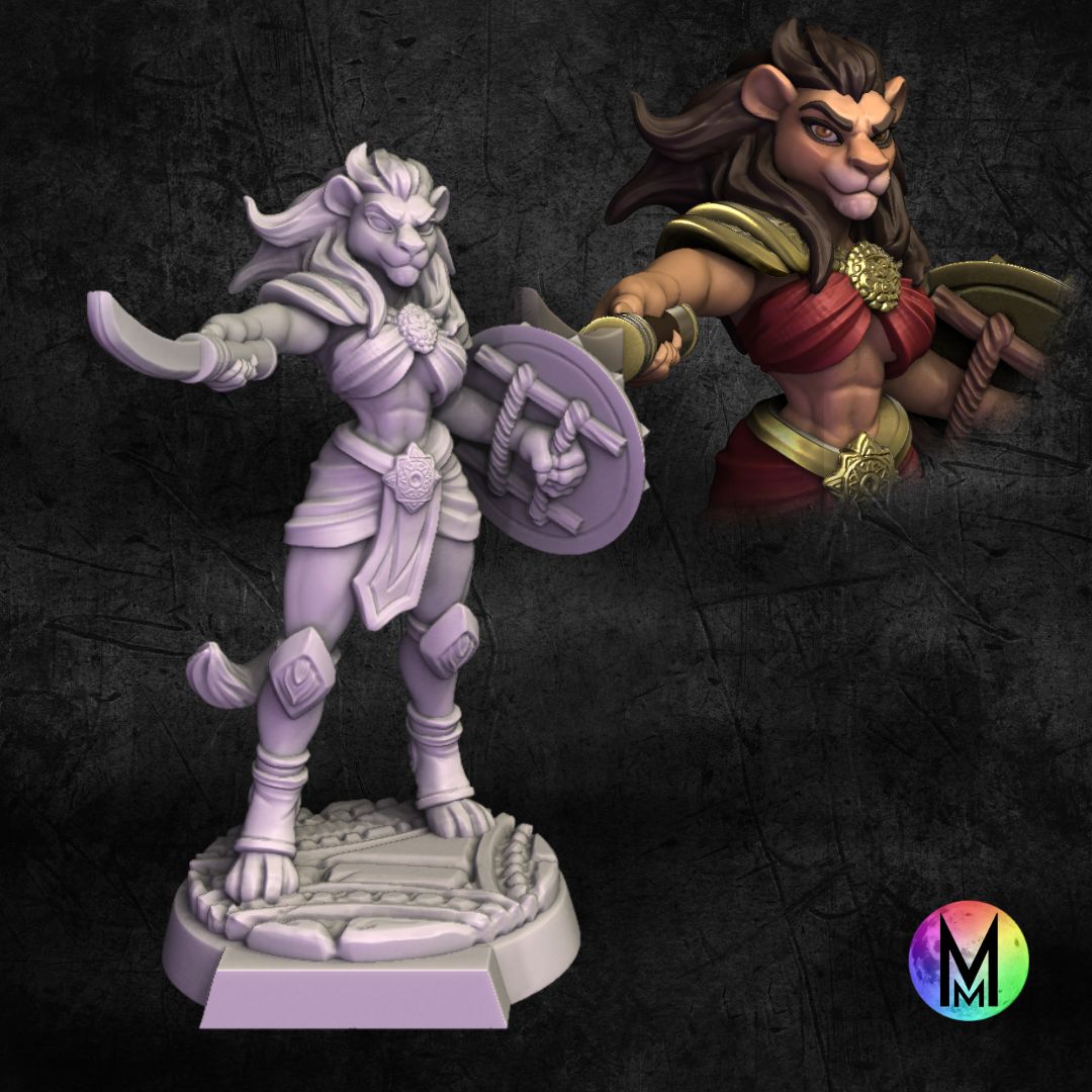 Exclusive Tabaxi / Leonin / Lioness Troop - 5 Anthro cat models with ...