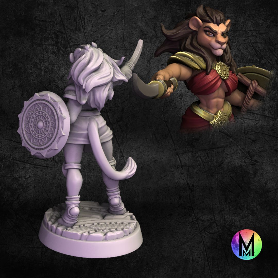 Exclusive Tabaxi / Leonin / Lioness Troop - 5 Anthro cat models with ...