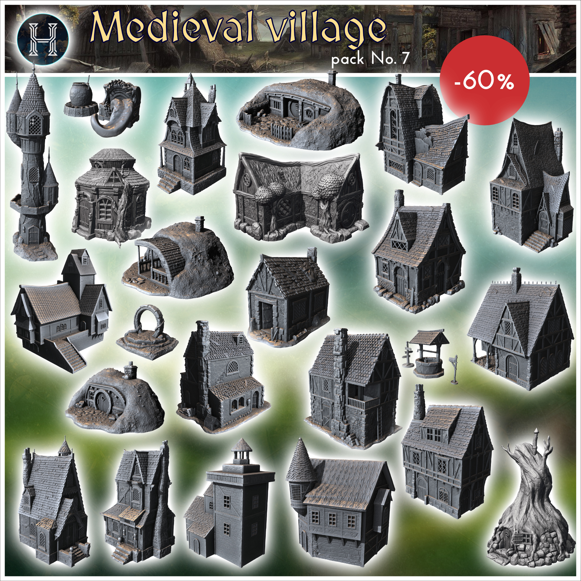 Exclusive Medieval village pack No. 7 - Medieval Gothic Feudal Old ...