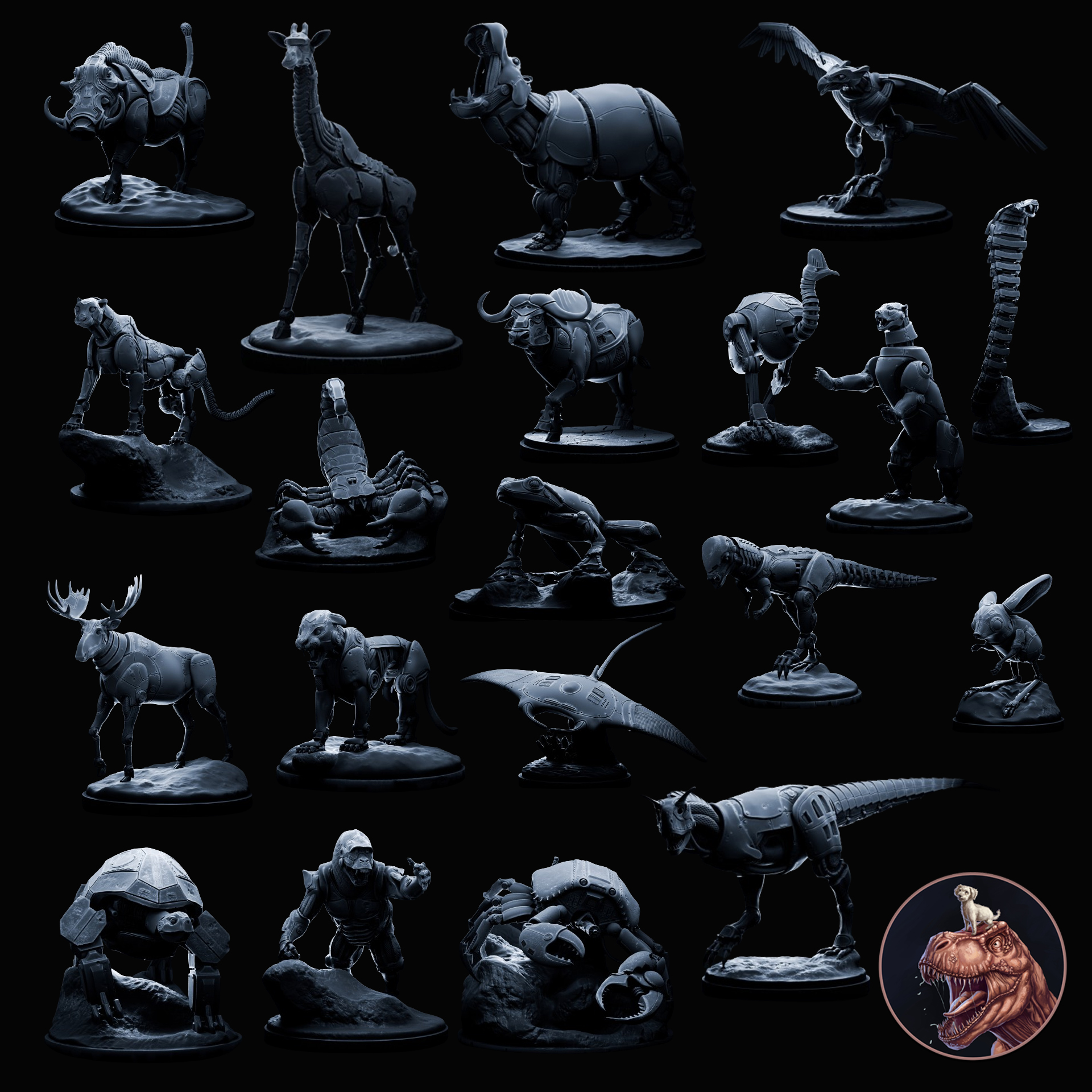 Exclusive Animal mecha 32mm scale collection pre-supported STL Product ...