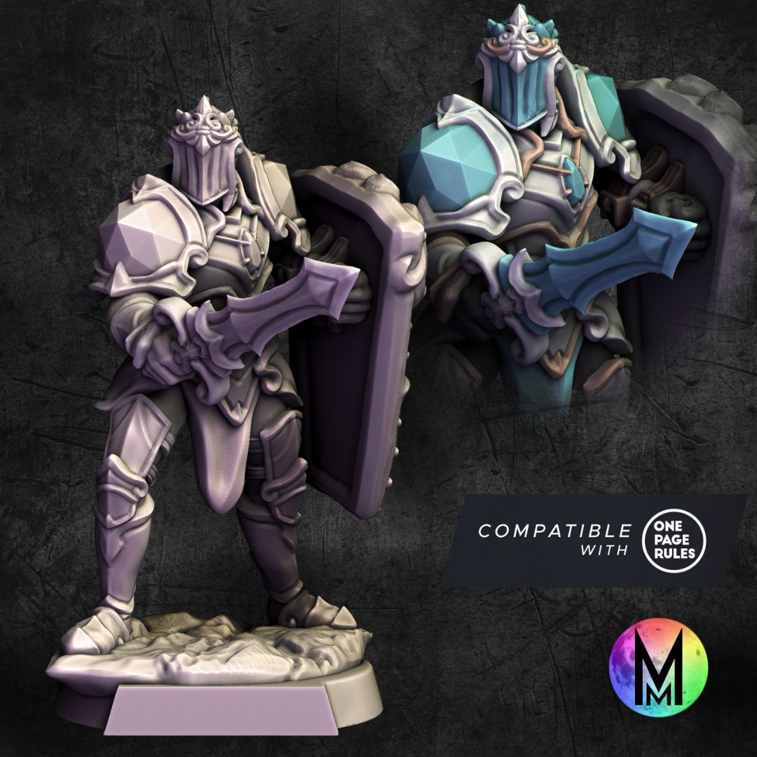 Exclusive Mirror Knights - Set of 5 knights with Swords and Shields ...