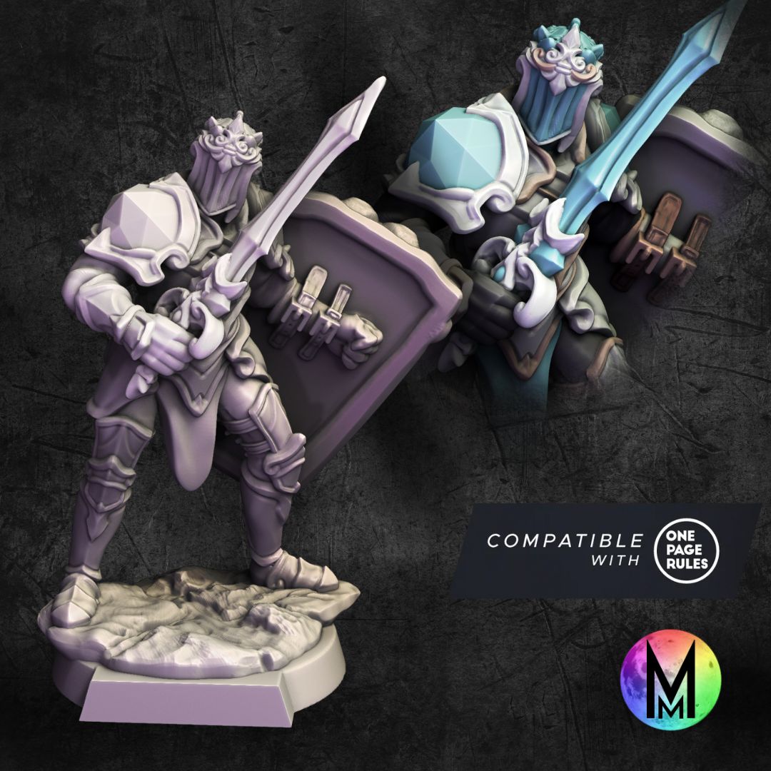 Exclusive Mirror Knights - Set of 5 knights with Swords and Shields ...