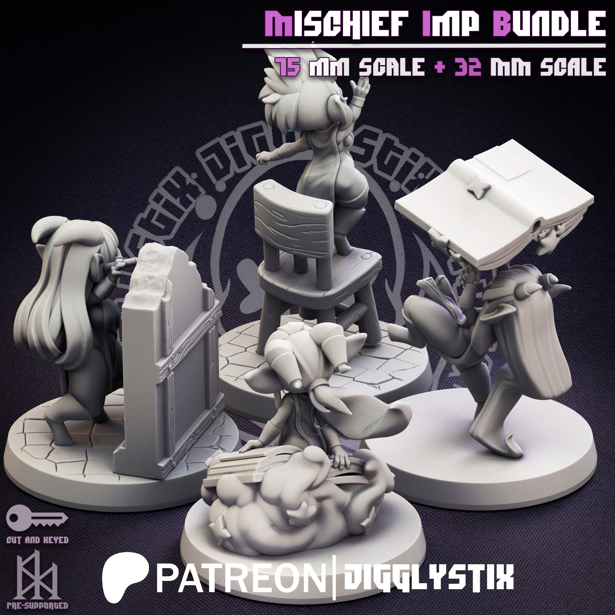 Exclusive Mischievous Imp Bundle STL Product Bundle by Jigglystix