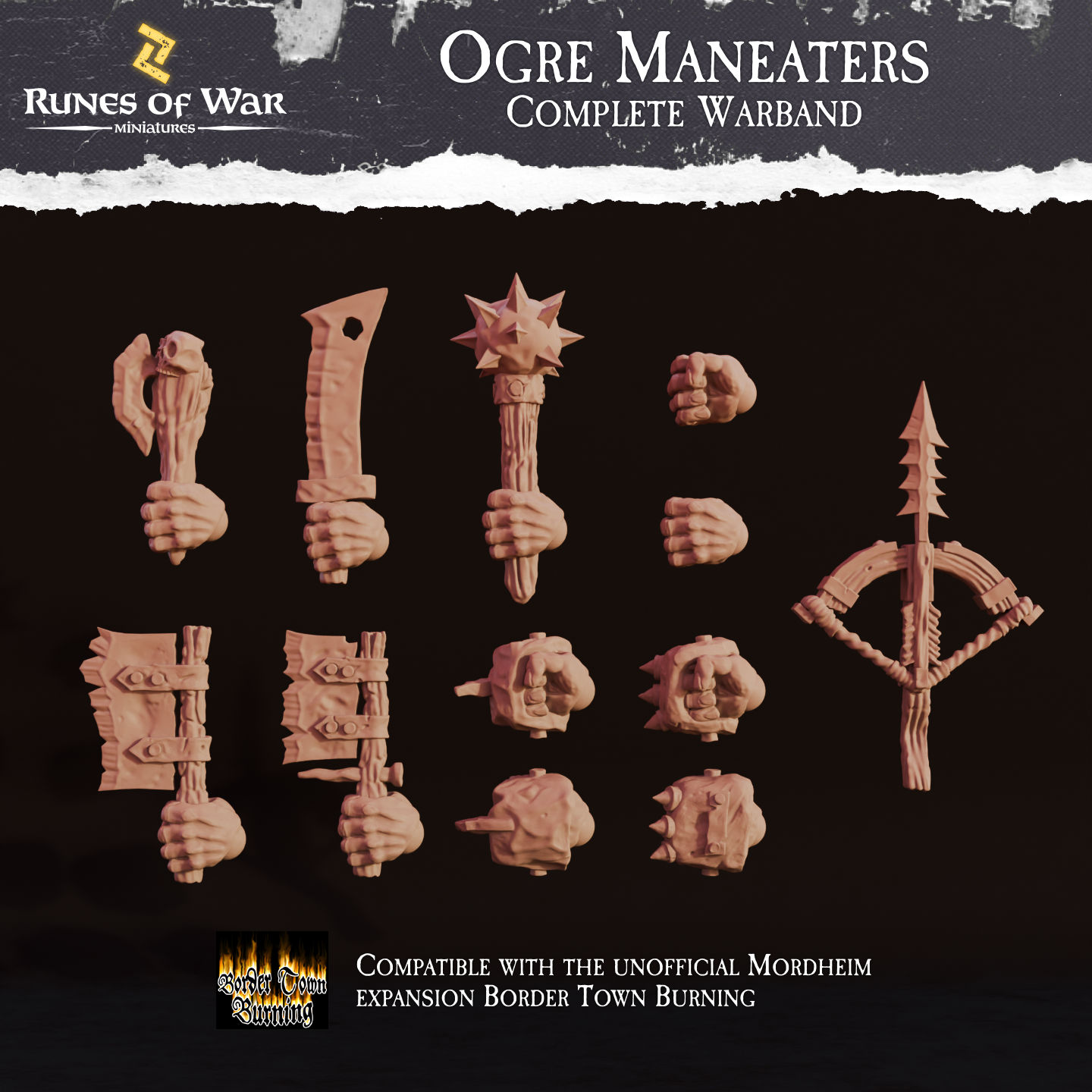 Exclusive Ogre Maneaters Warband STL Product Bundle by Runes of War ...
