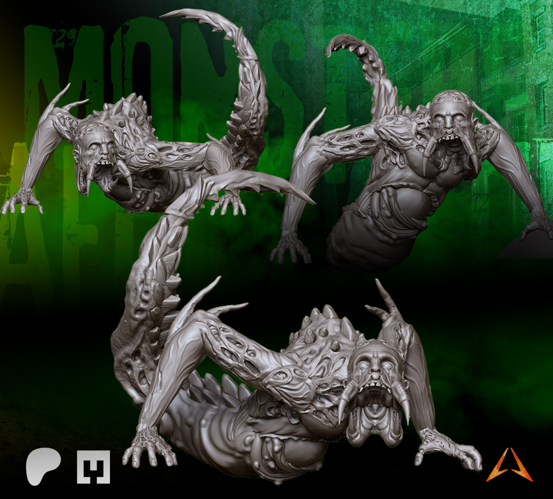 Exclusive necromorphs exploder,leaper,slasher + poses extra STL Product Bundle by Aftermath Studios