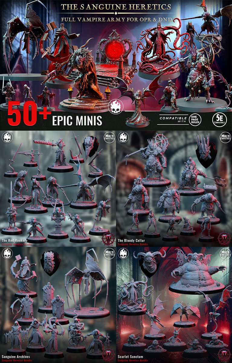 Exclusive Sanguine Heretics - Full Season STL Product Bundle by Fleshcraft Studio