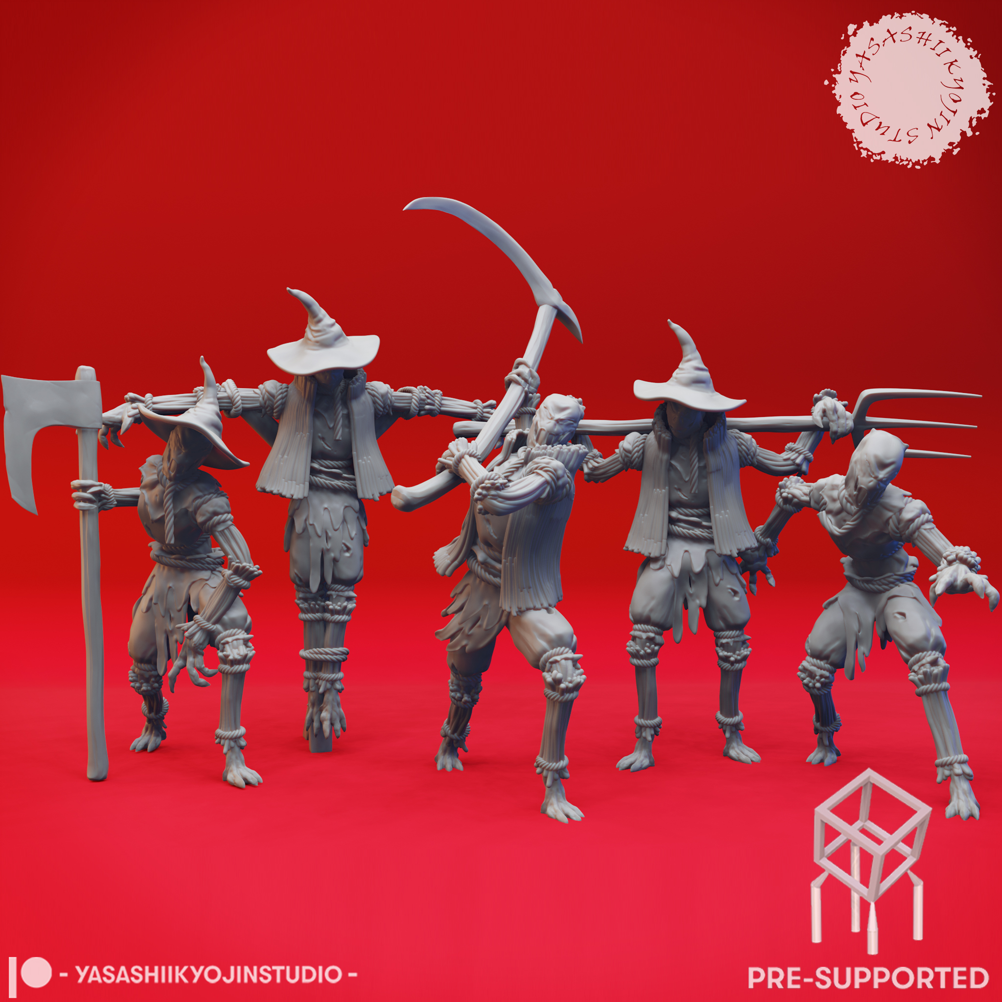 Exclusive Scarecrow Horde - Tabletop Miniatures (Pre-Supported) STL ...