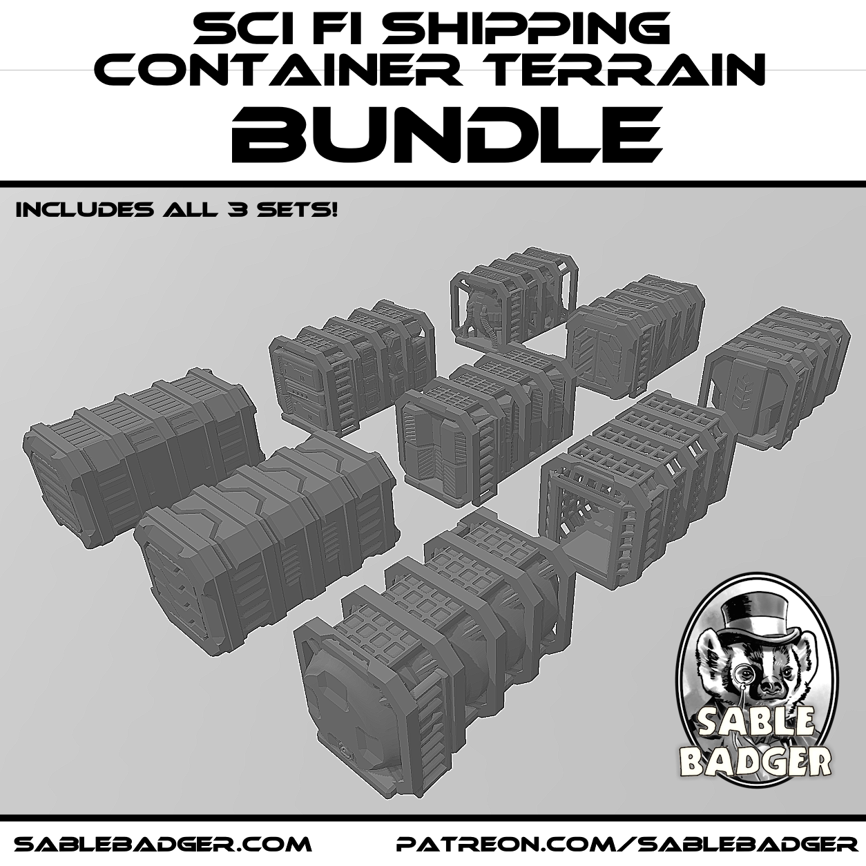 Exclusive Sci Fi Shipping Container Scatter Terrain Bundle STL Product ...