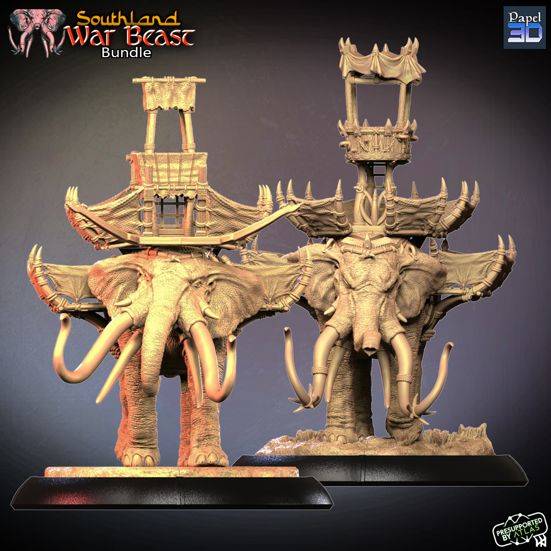Exclusive War Elephants Bundle STL Product Bundle by Papel 3D