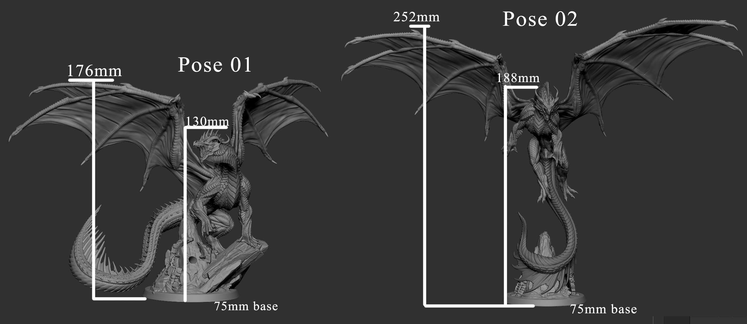 Exclusive RED DRAGON (Young, Adolescent, Adult, Elder) (7 poses) STL ...