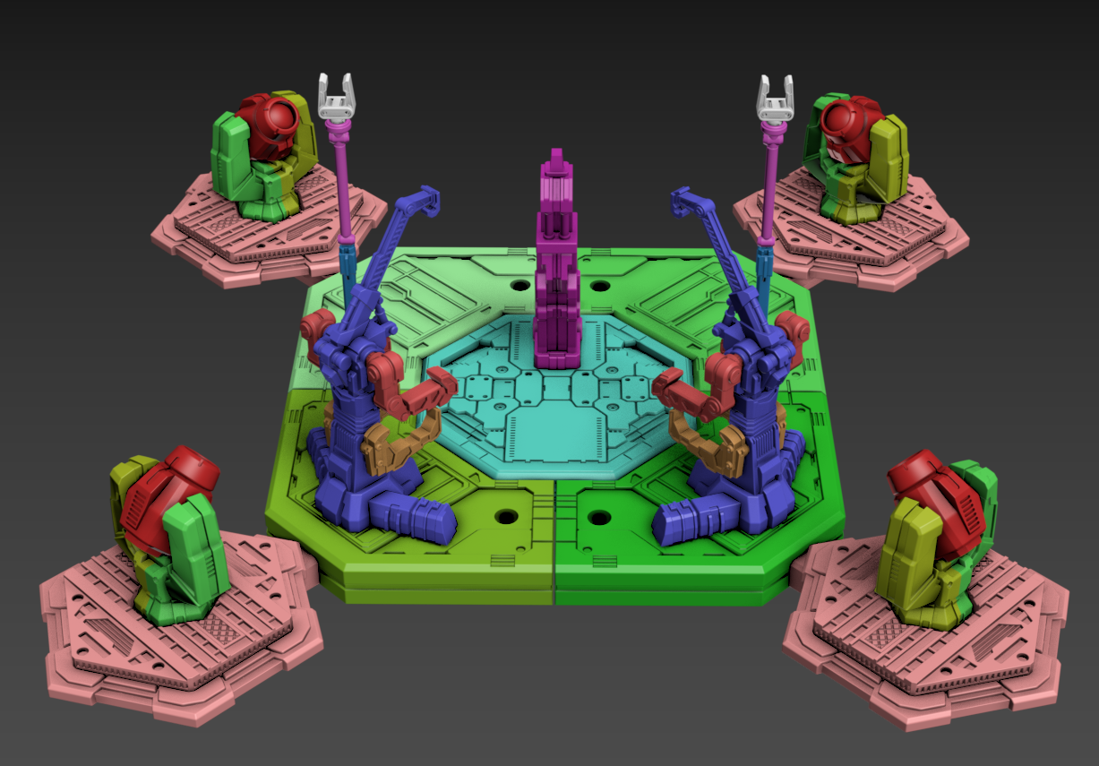 Exclusive MS-08 Campfire Mech Static Plus Base 150mm Set STL Product ...